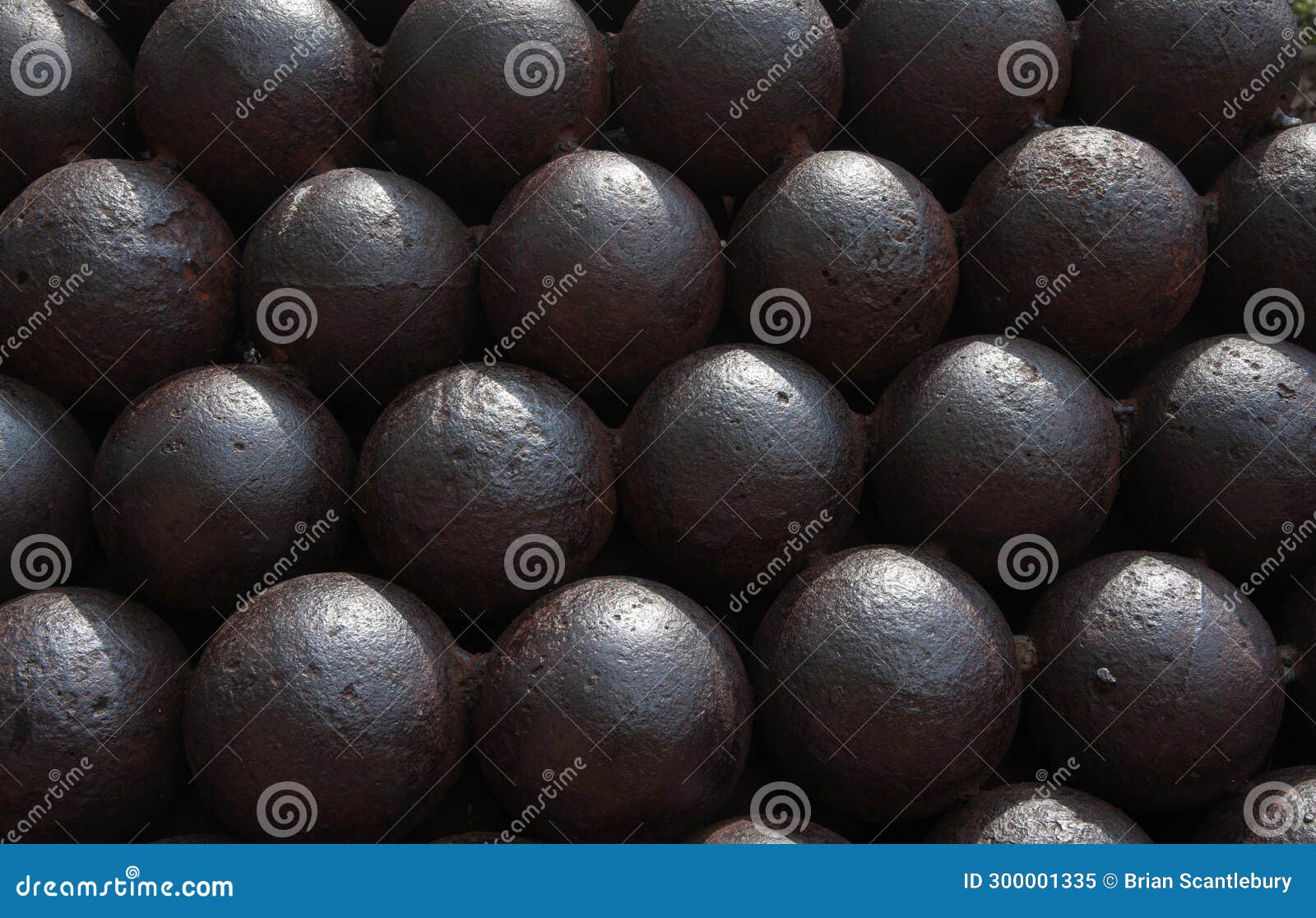 Stack of Old Iron Cannon Balls Stock Image - Image of europe, pattern ...