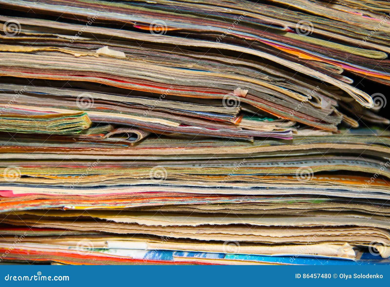 Stack of Old Journals for Background Stock Photo - Image of heap, data ...