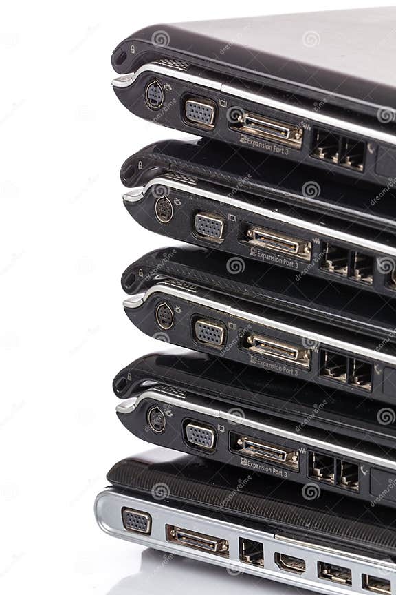 Stack of Old Laptops Awaiting Repair Stock Image - Image of equipment ...