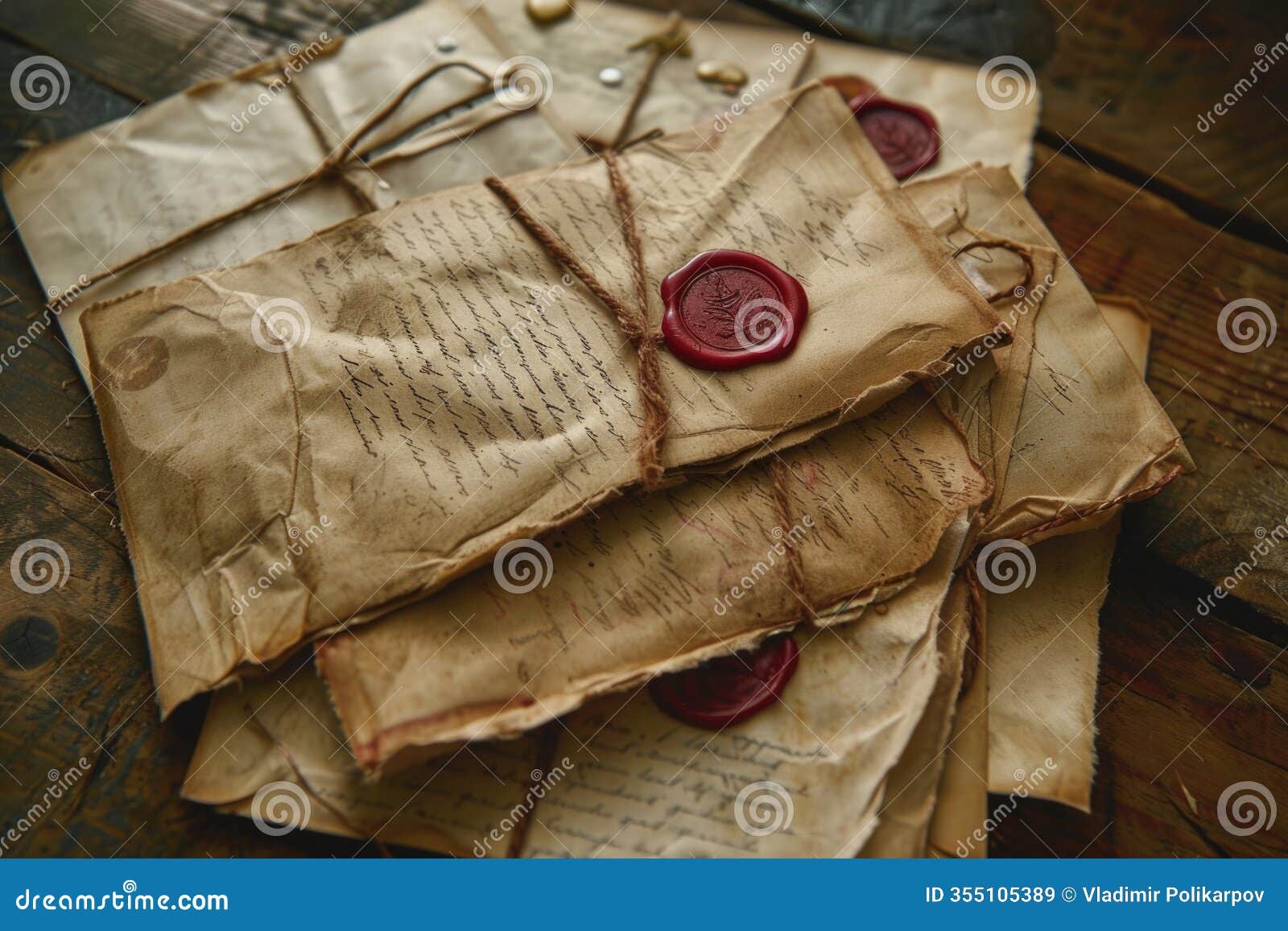 Stack of Old Letters on a Table, Suitable for Vintage or Nostalgia ...