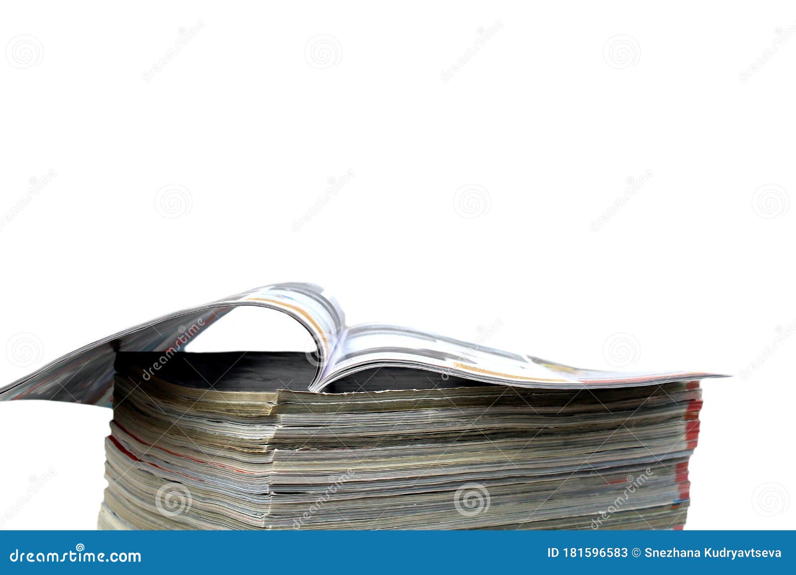 Stack of Old Magazines Stacked in Gray Stock Image - Image of heap ...