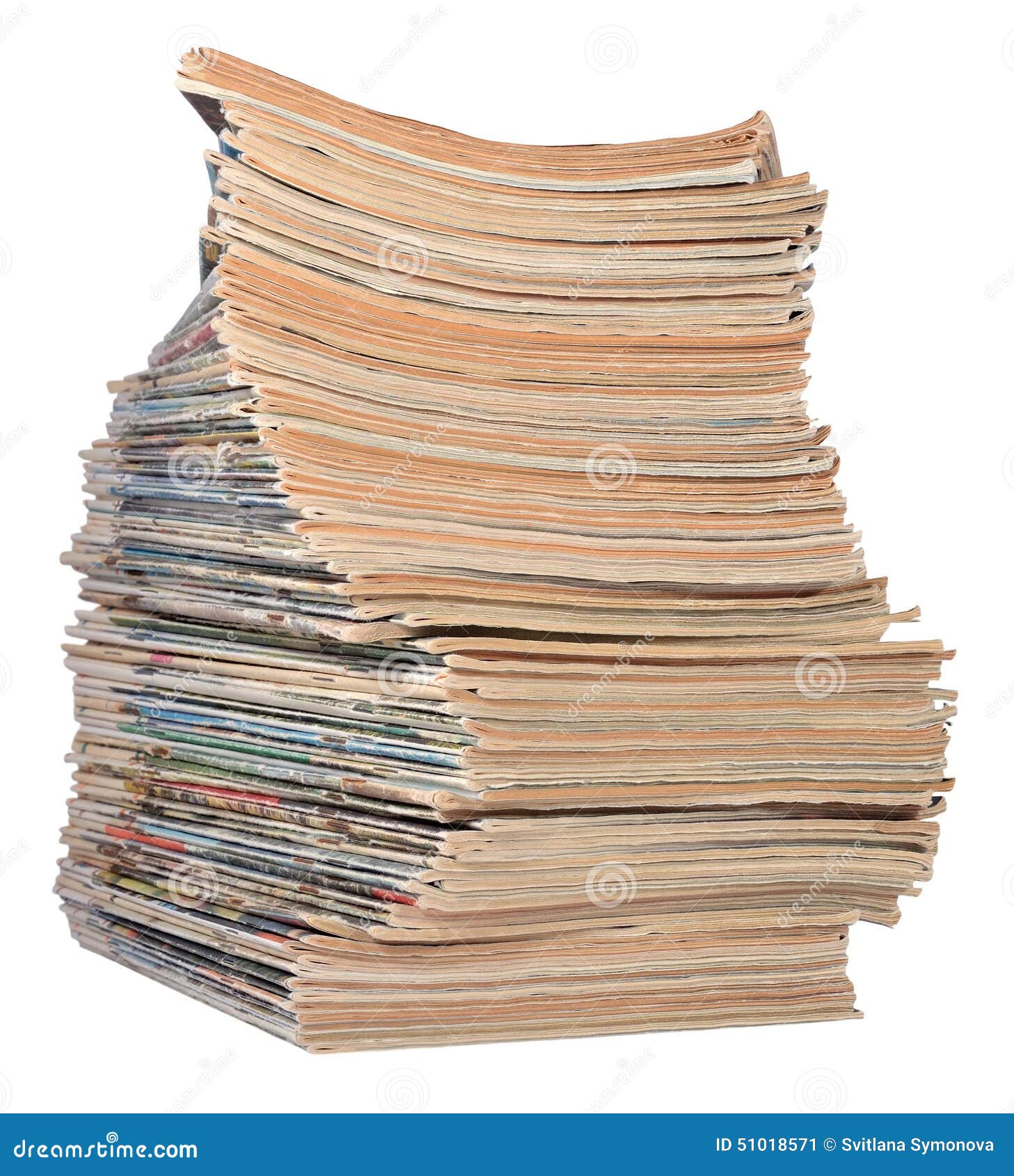 Stack of Old Magazines on a White Stock Image - Image of group, paper ...