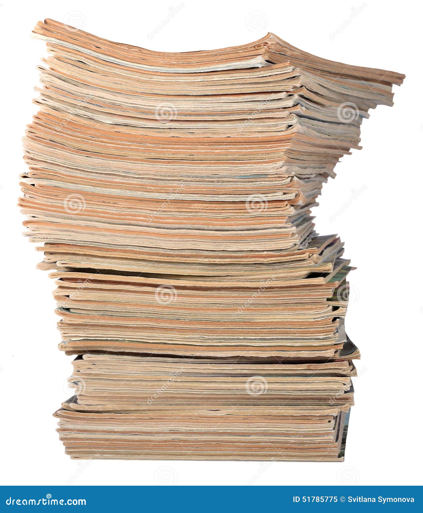 Stack of Old Magazines on a White Stock Image - Image of archives ...