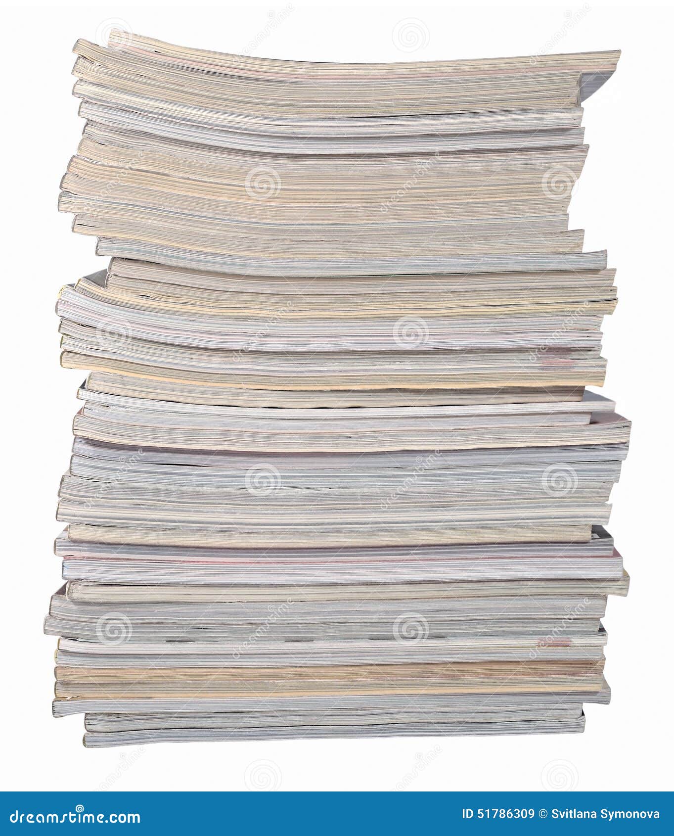 Stack of Old Magazines on a White Stock Image - Image of library, group ...