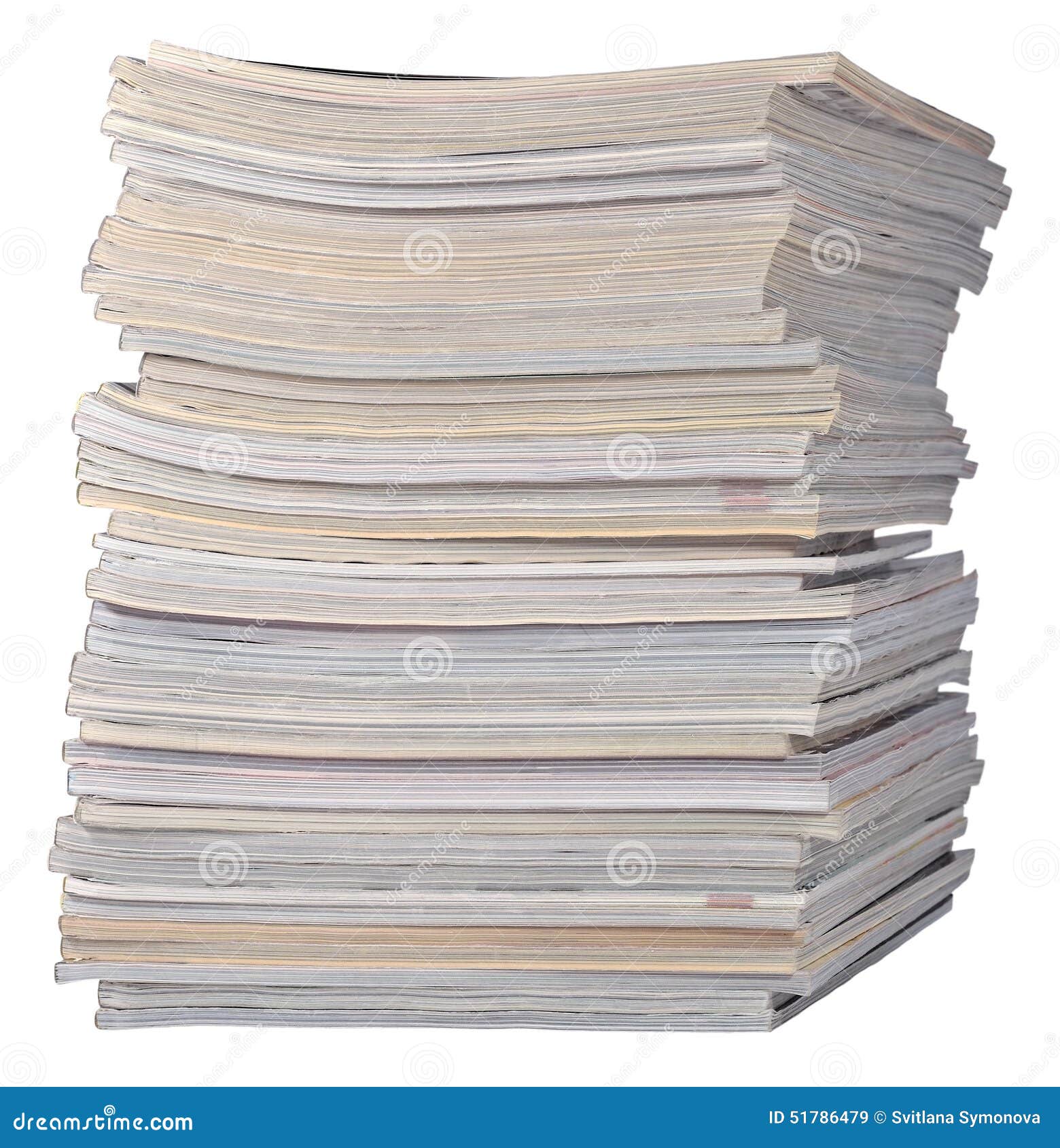 Stack of Old Magazines on a White Stock Image - Image of literature ...
