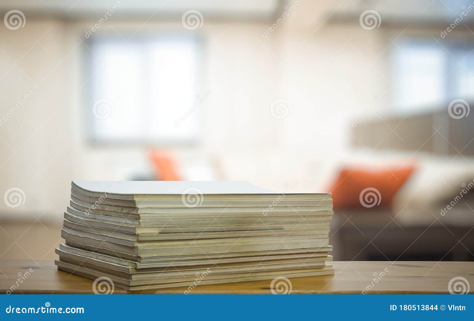 Stack of Old Magazines on Wooden Table Stock Photo - Image of school ...