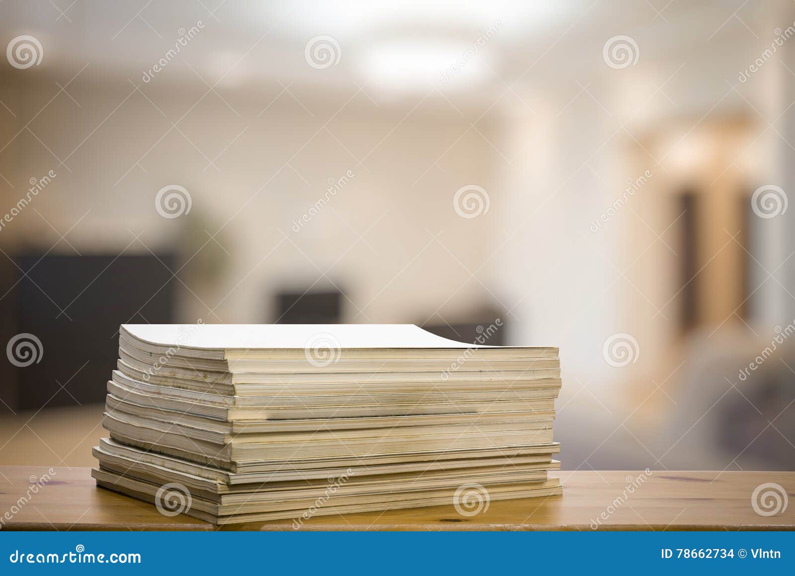Stack of Old Magazines on Wooden Table Stock Photo - Image of read ...