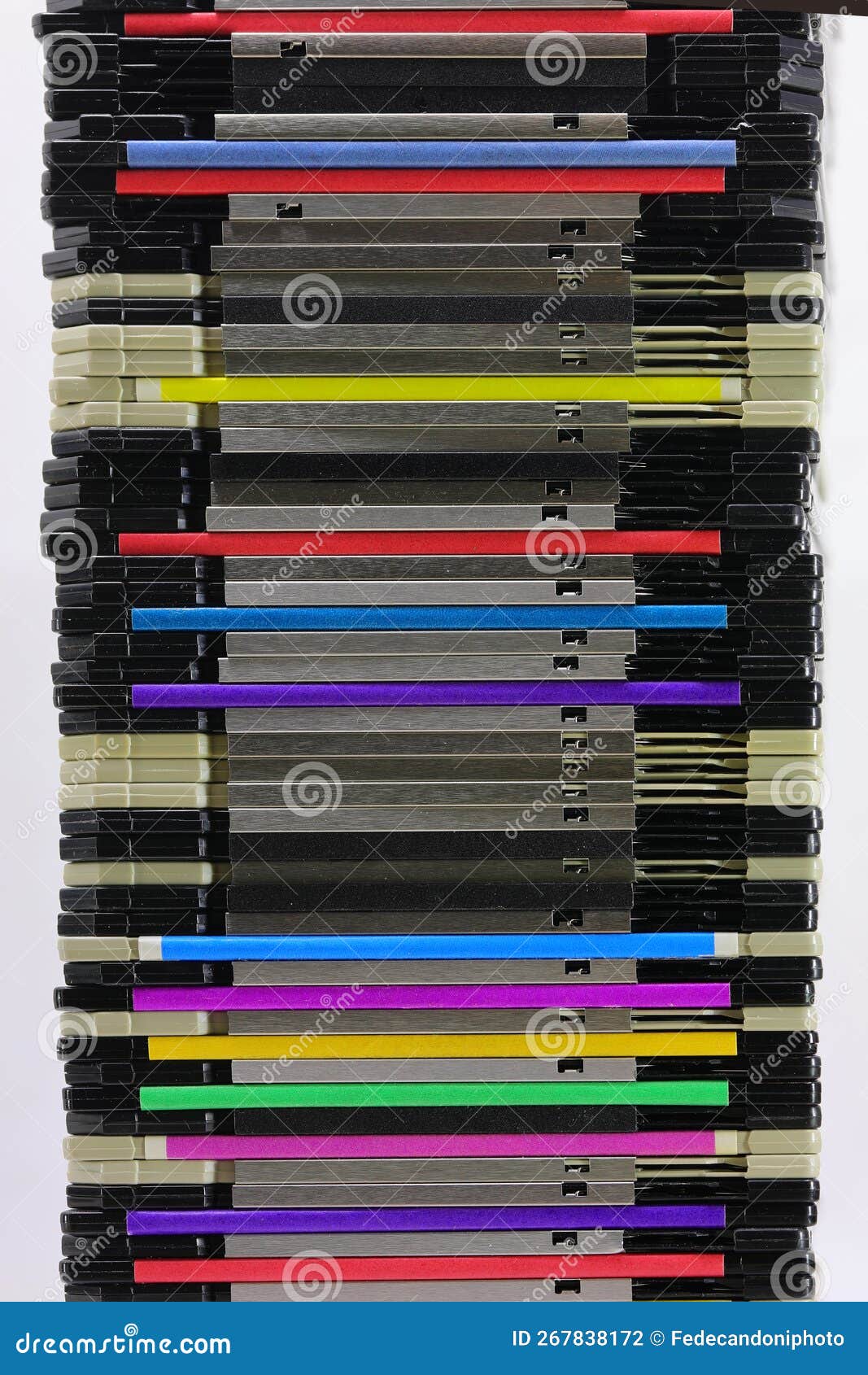 Stack of Old Magnetic Floppy Disks Used To Save Data from the First ...