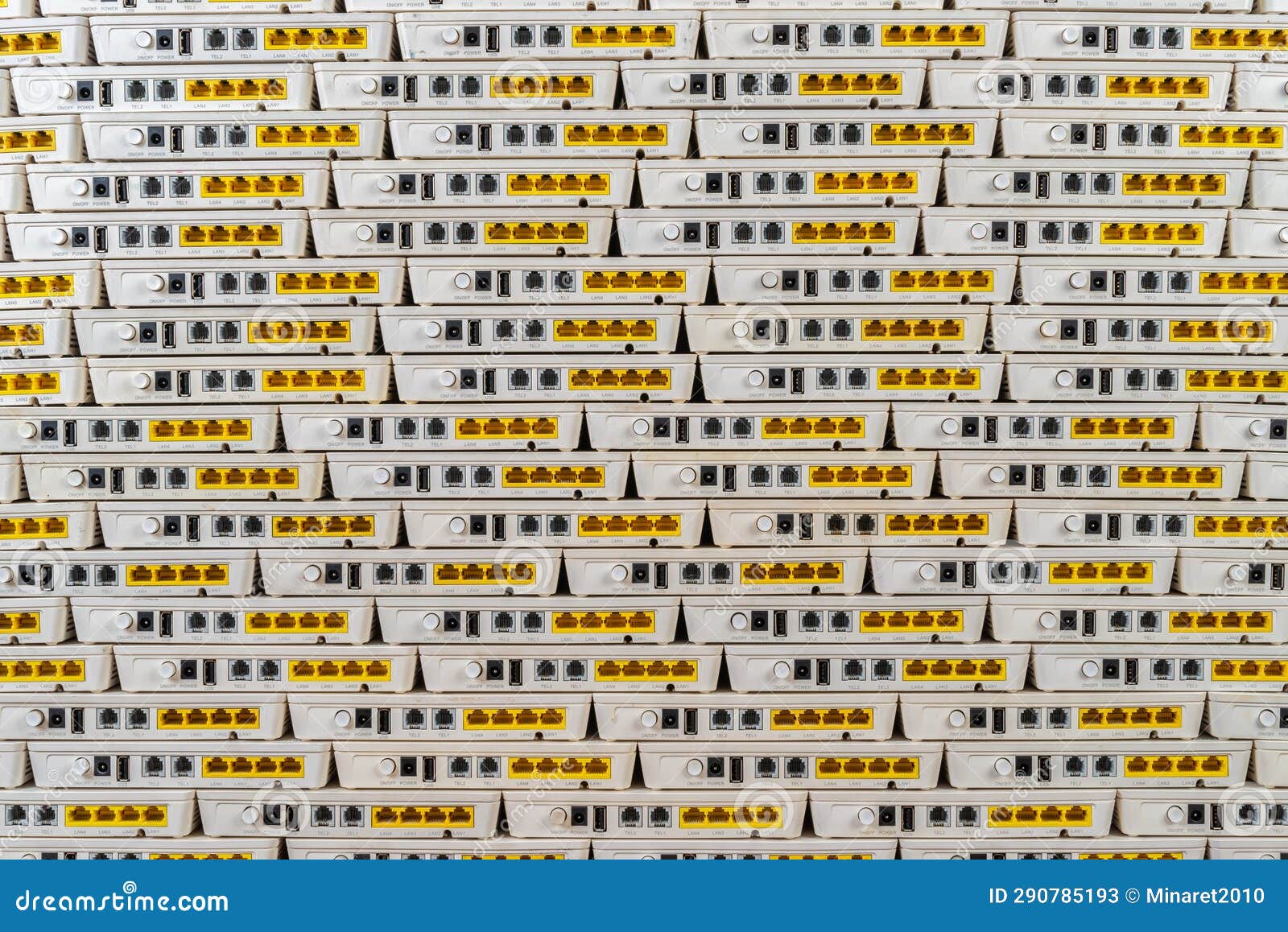 Stack of Old Network Device, Internet Wifi Router and Modem, Electronic ...