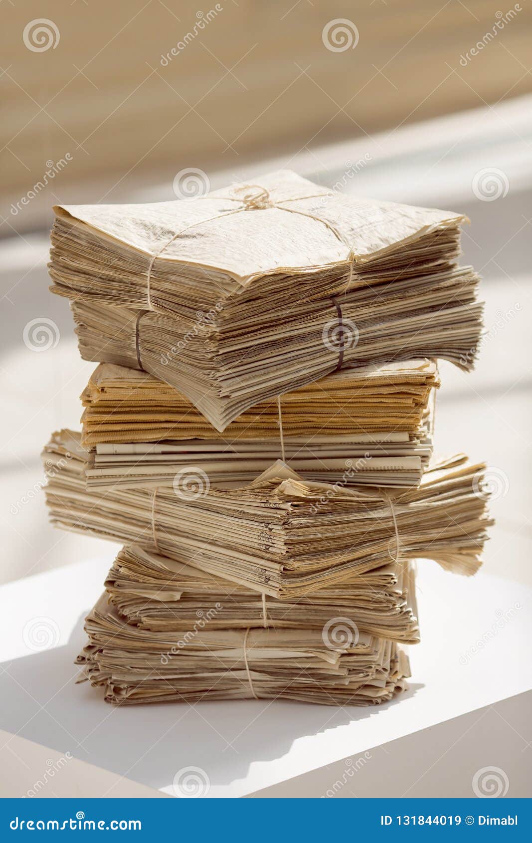 Stack of old newspapers stock image. Image of news, newspapers - 131844019