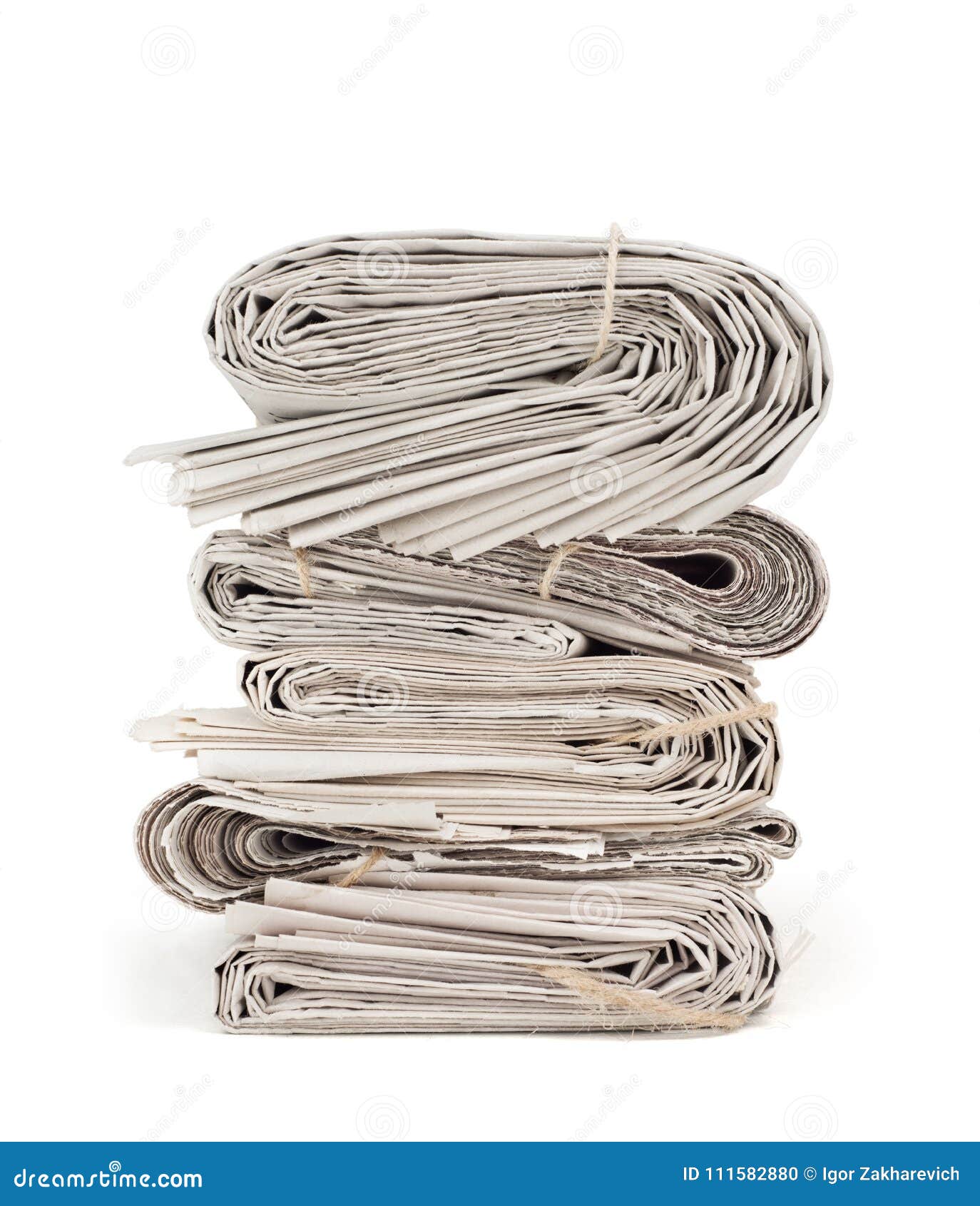 A Stack of Old Newspapers Isolated on White Stock Photo - Image of ...