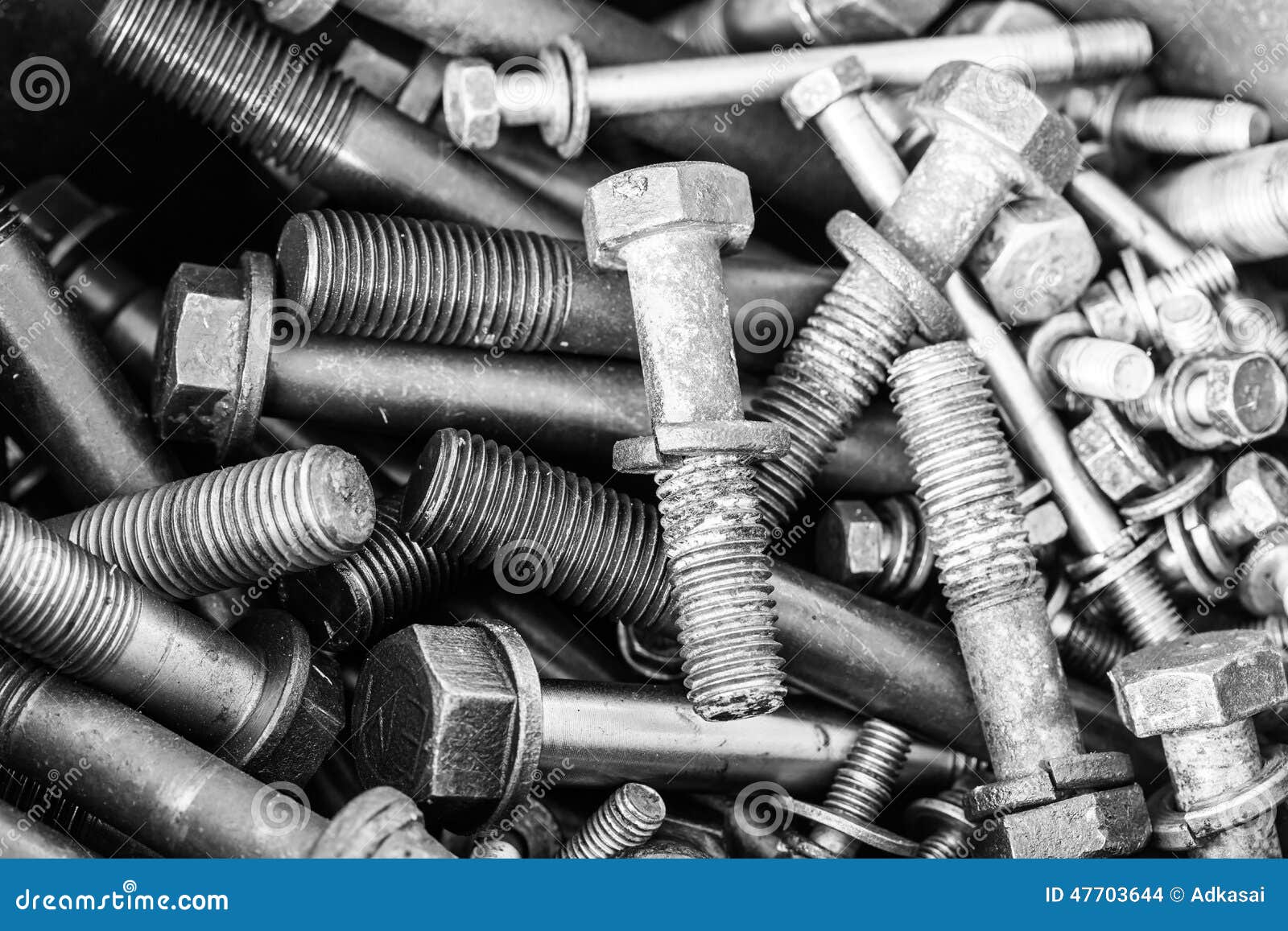 Stack of old nut and bolt stock photo. Image of industrial - 47703644