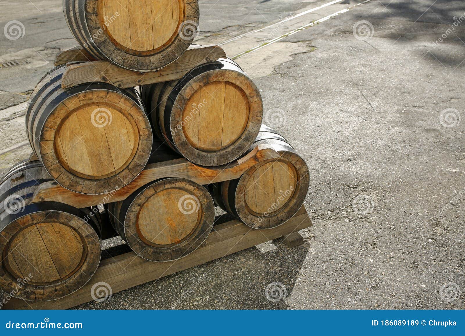 Stack of Old Oak Beer Barrels Stock Image - Image of drink, brown ...