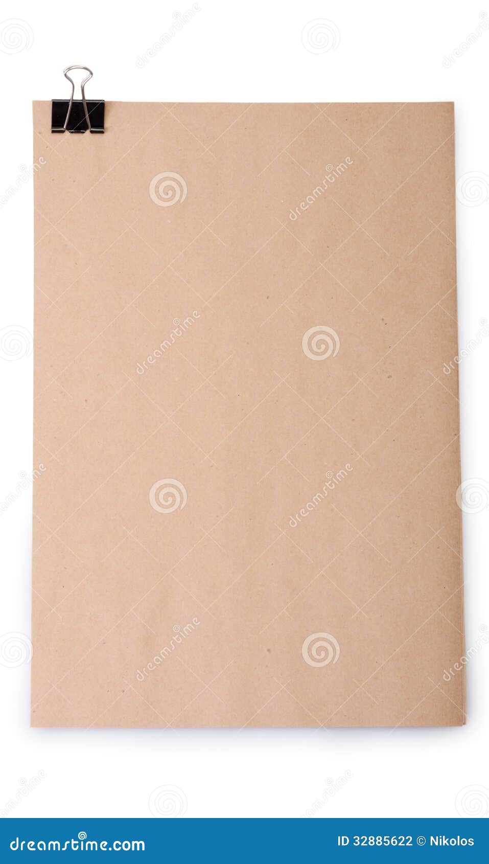 Stack old paper with clip stock photo. Image of information - 32885622