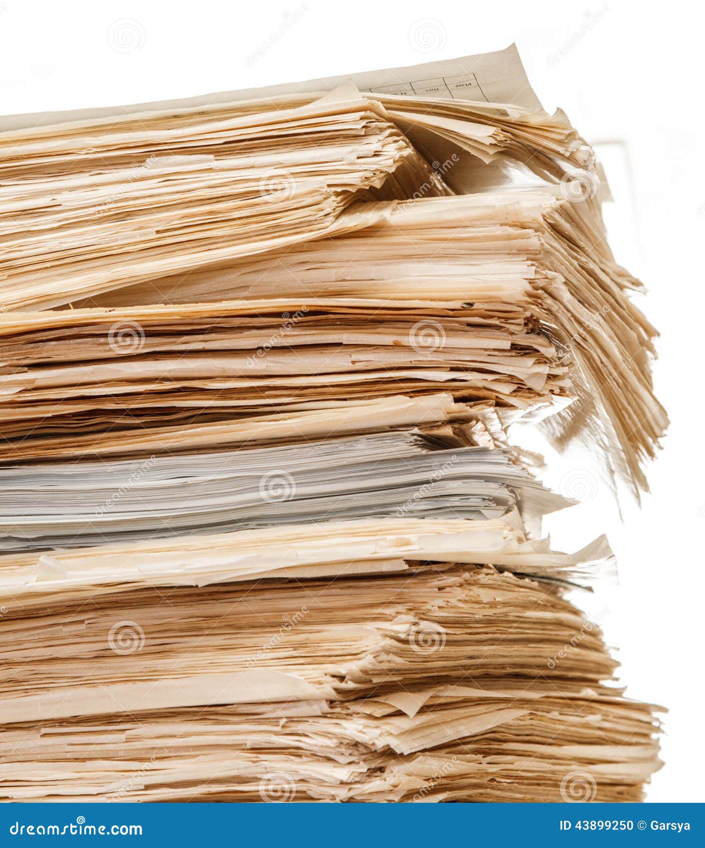 Stack of old paper stock photo. Image of background, organization ...