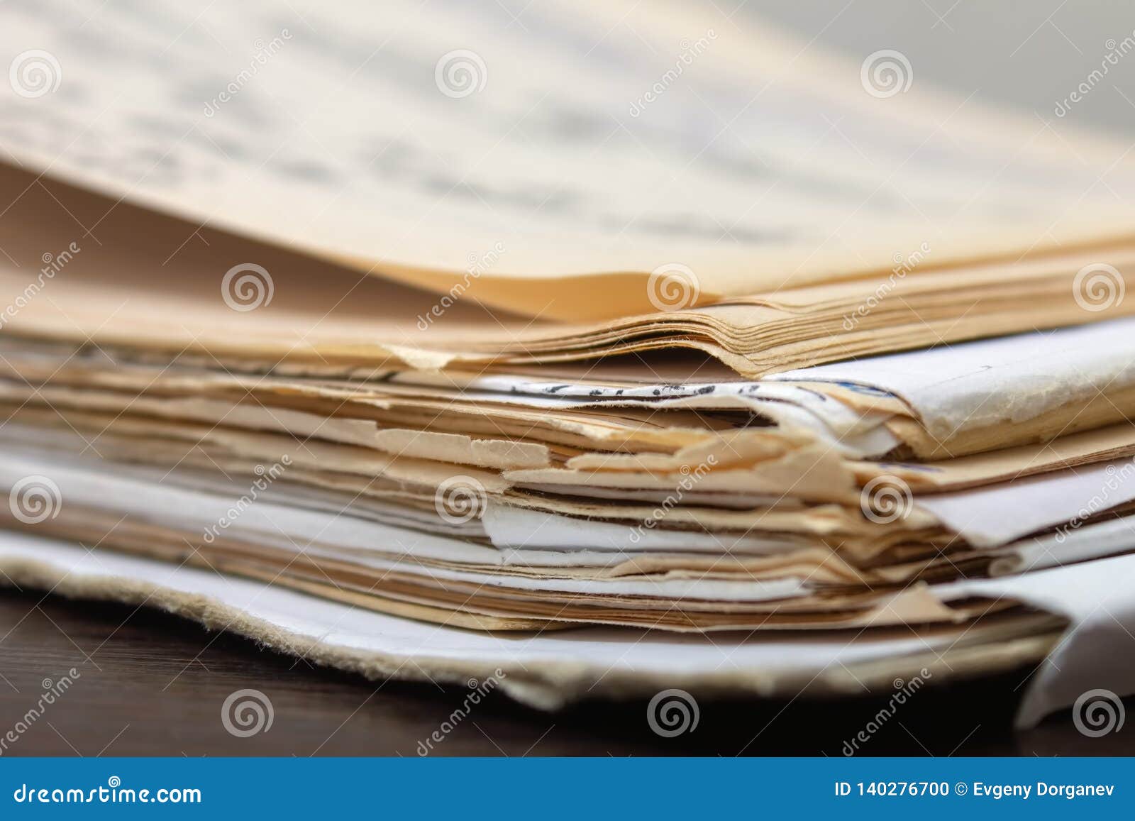 Stack of Old Paper Documents Stock Photo - Image of magazine, closeup ...