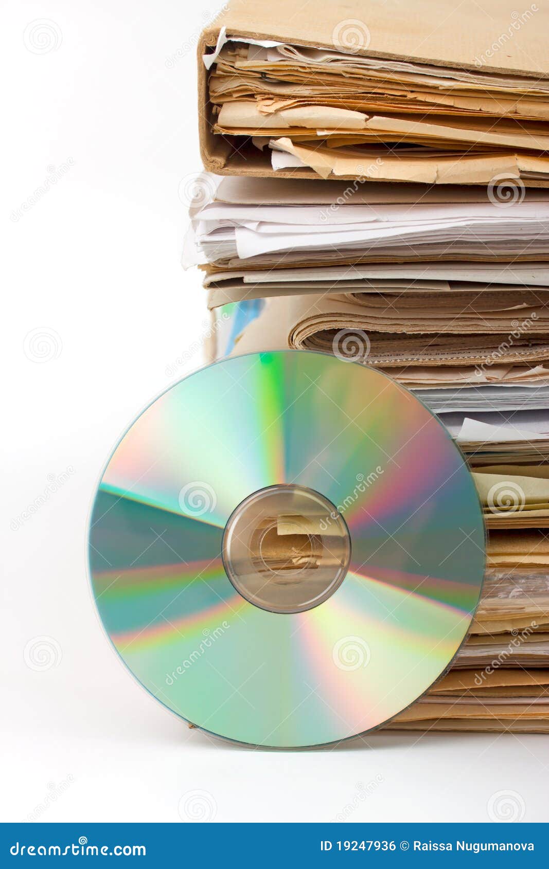 Stack of Old Paper Files and Cd Stock Photo - Image of object, file ...