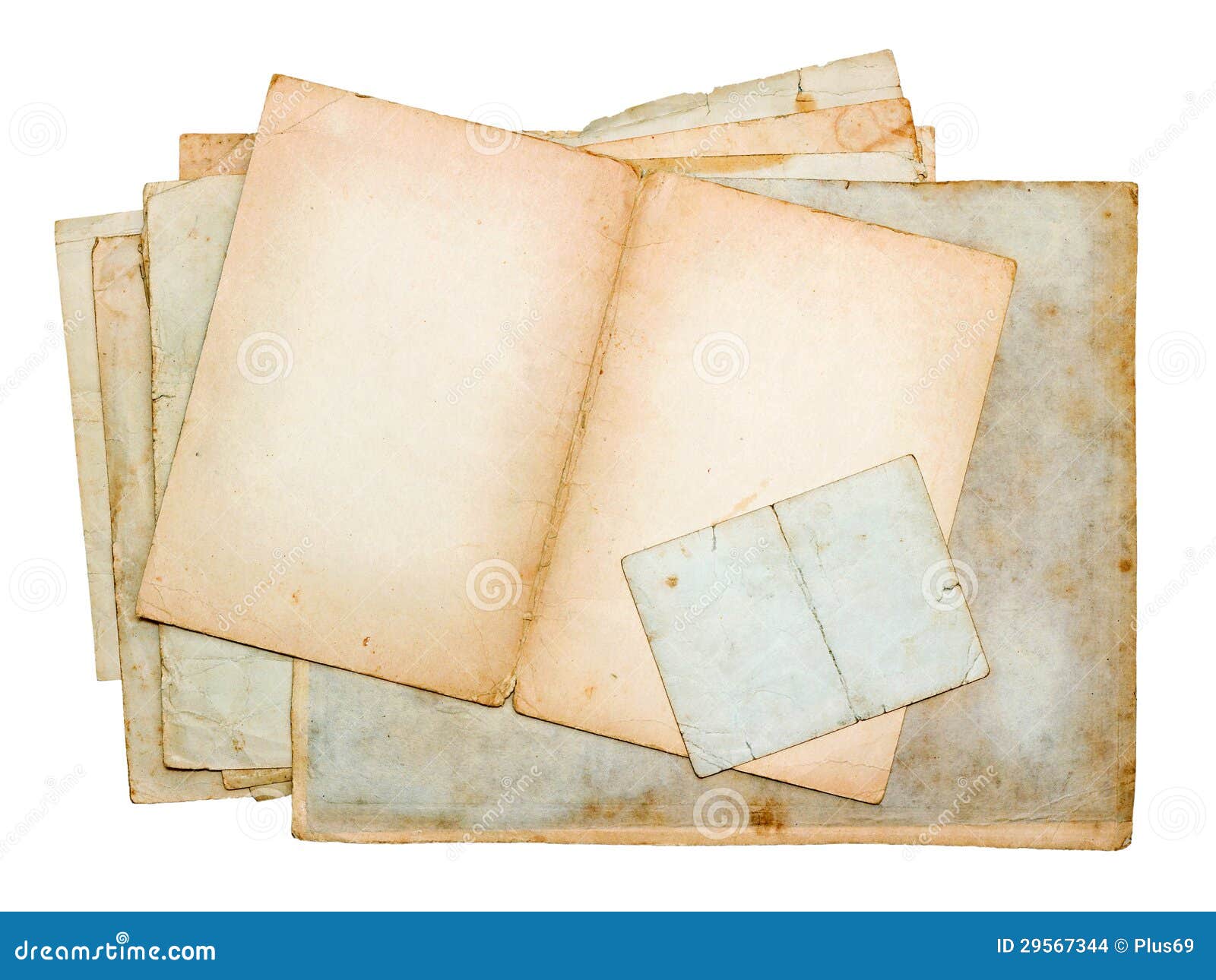 Stack of Old Paper Sheets and Cards Stock Photo - Image of manuscript ...