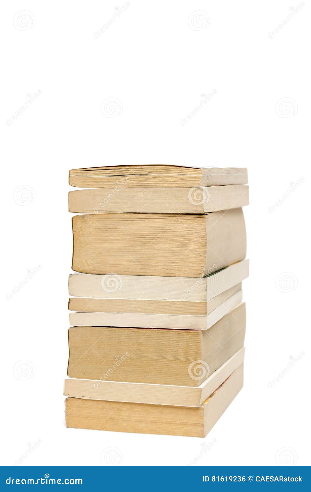 Stack of Old Paperback Books Isolated with Copyspace Stock Photo ...