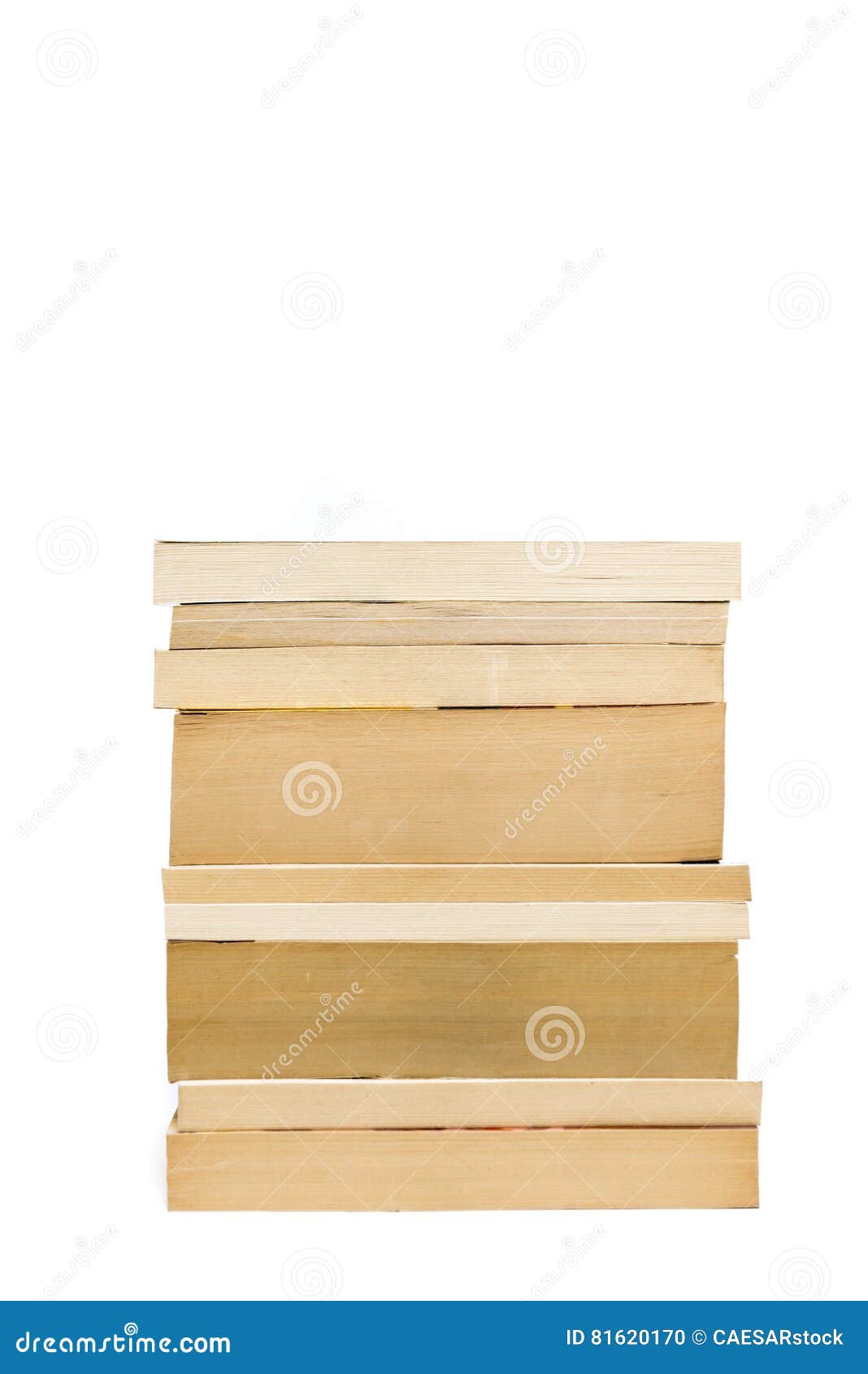 Stack of Old Paperback Books Isolated with Copyspace Stock Photo ...