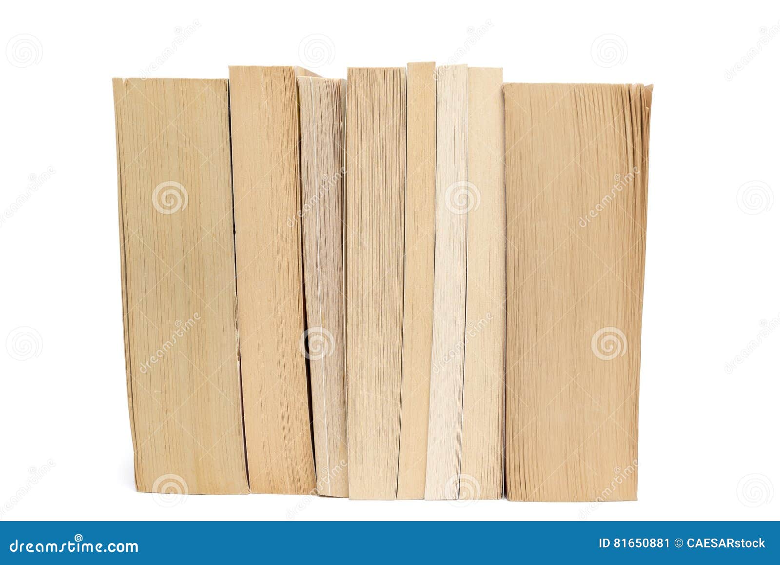 Stack of Old Paperback Books on White Background Stock Image - Image of ...