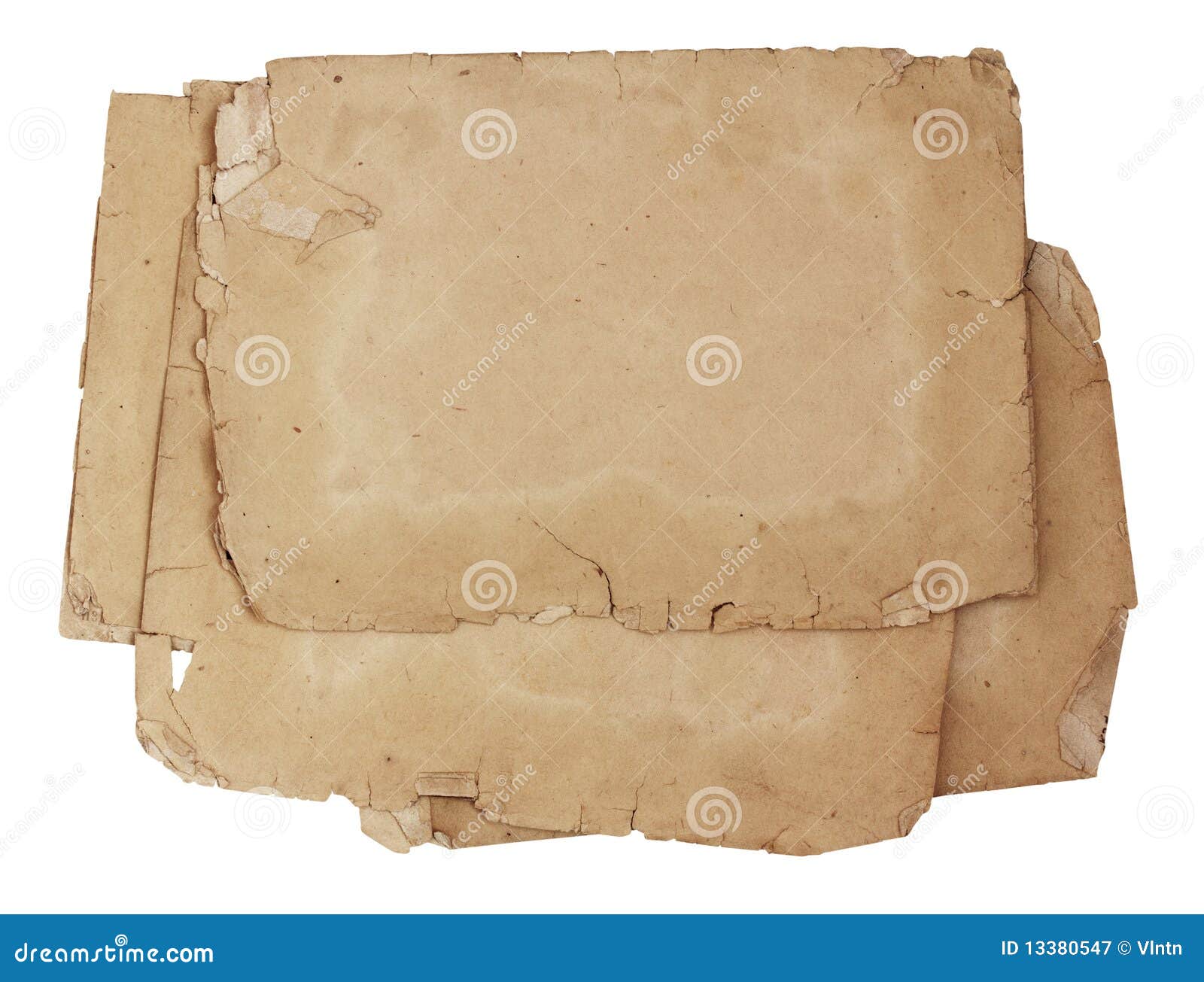 Stack of Old Papers Isolated Stock Image - Image of page, surface: 13380547