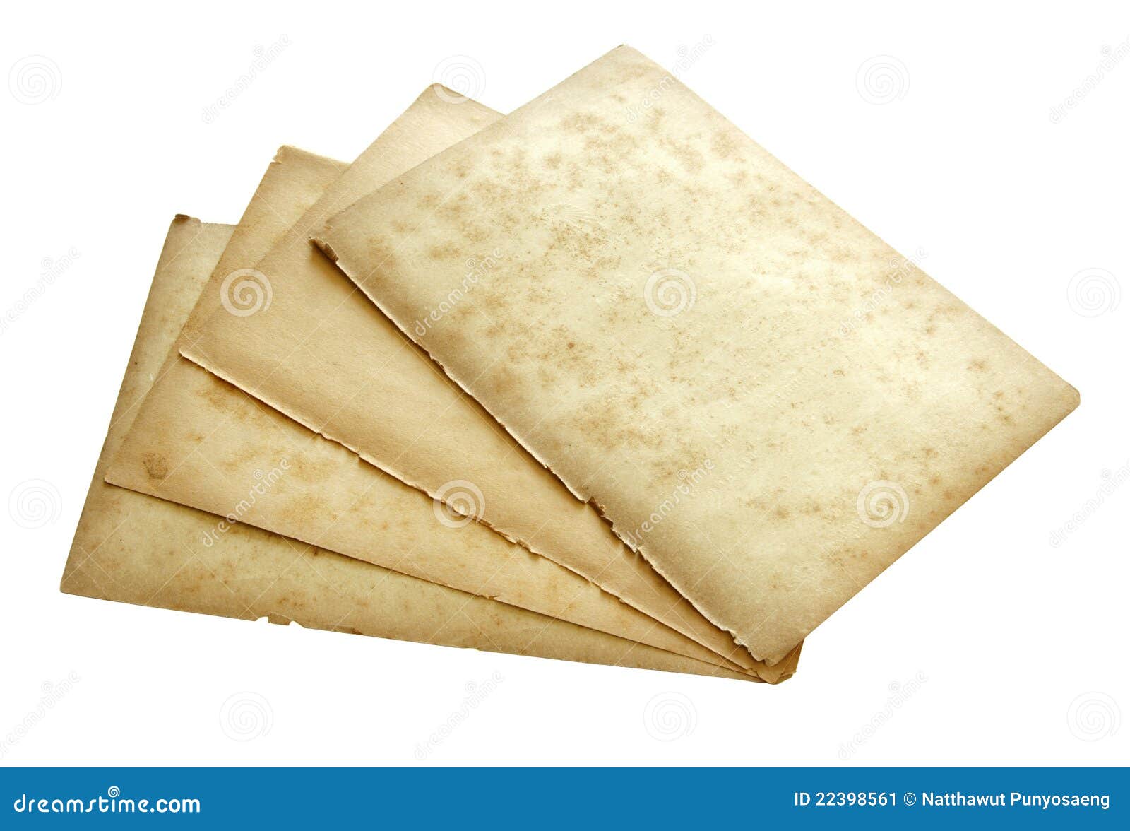 Stack old papers isolated stock image. Image of note - 22398561