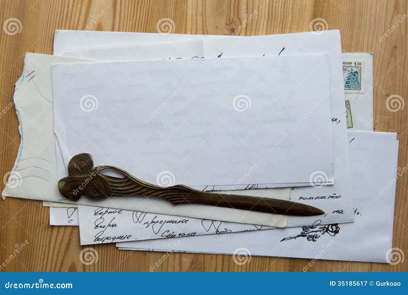 Stack of Old Papers and Letters Stock Image - Image of love, office ...