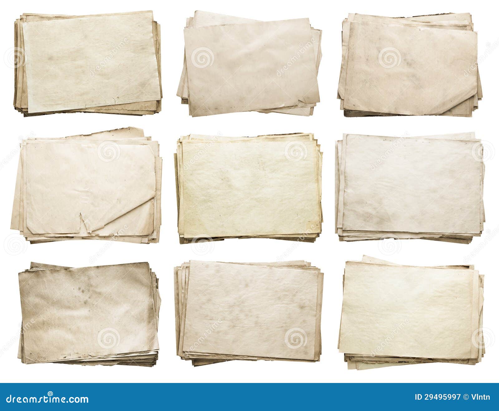 Stack of old papers set stock image. Image of blank, retro - 29495997