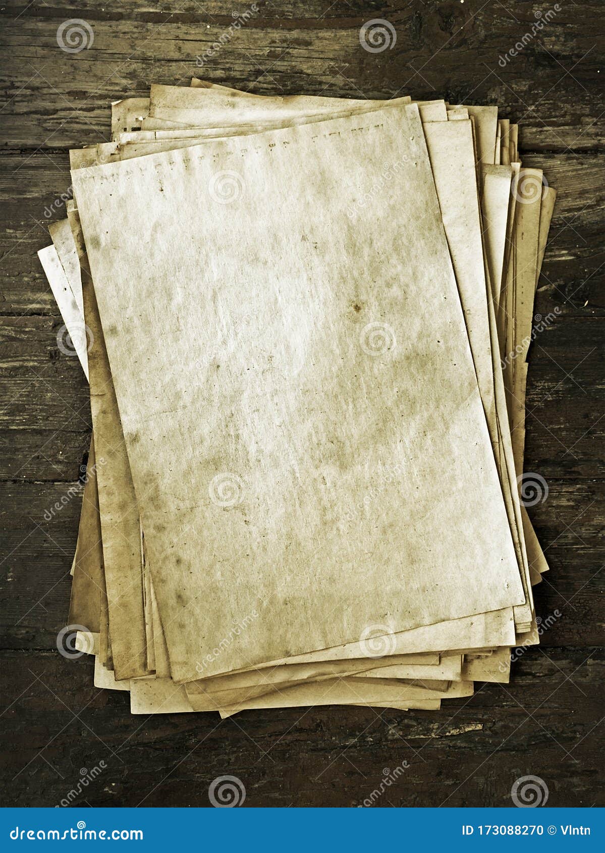 Stack of old papers stock photo. Image of stack, grungy - 173088270