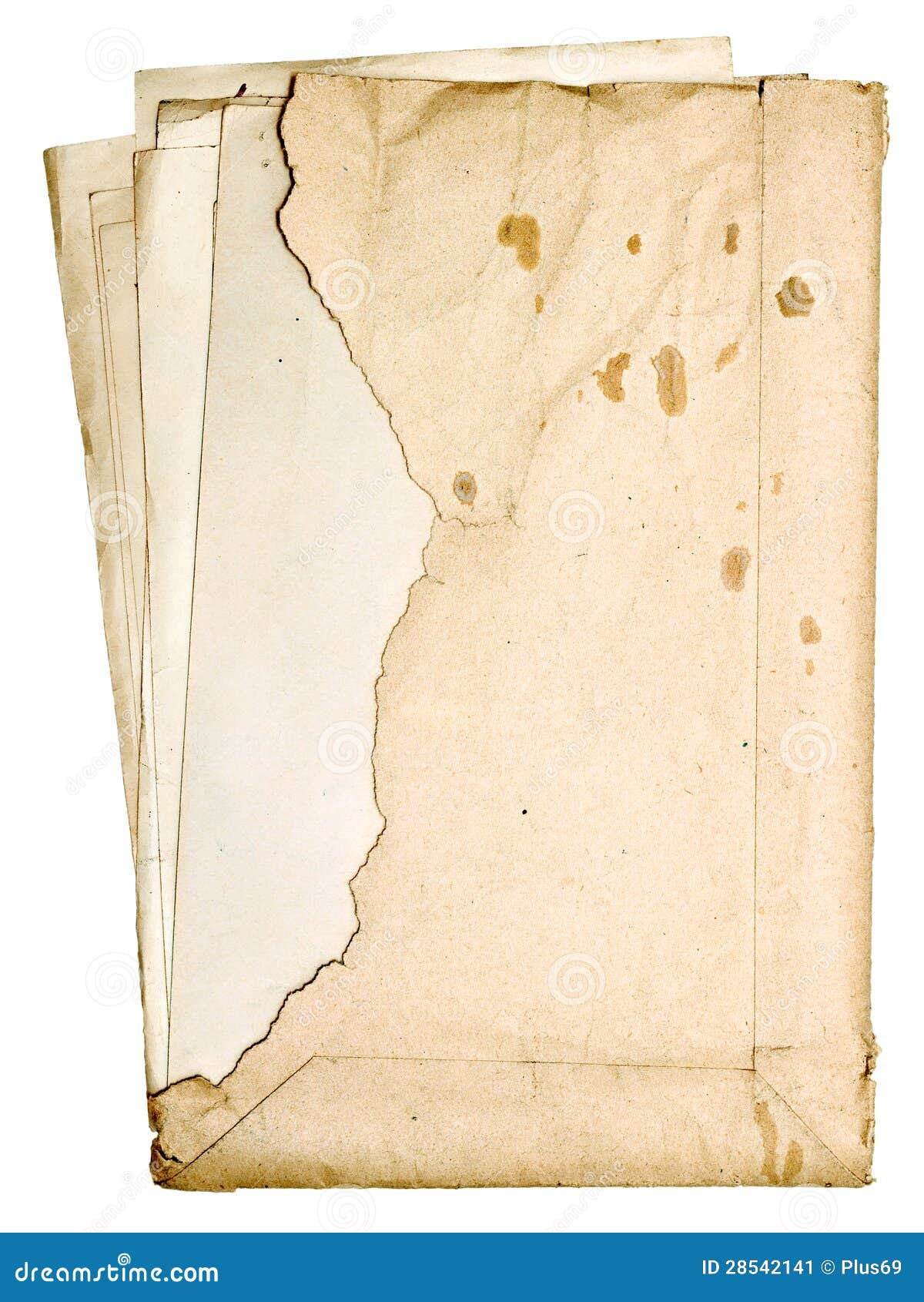 Stack of Old Papers in a Torn Envelope Stock Illustration ...