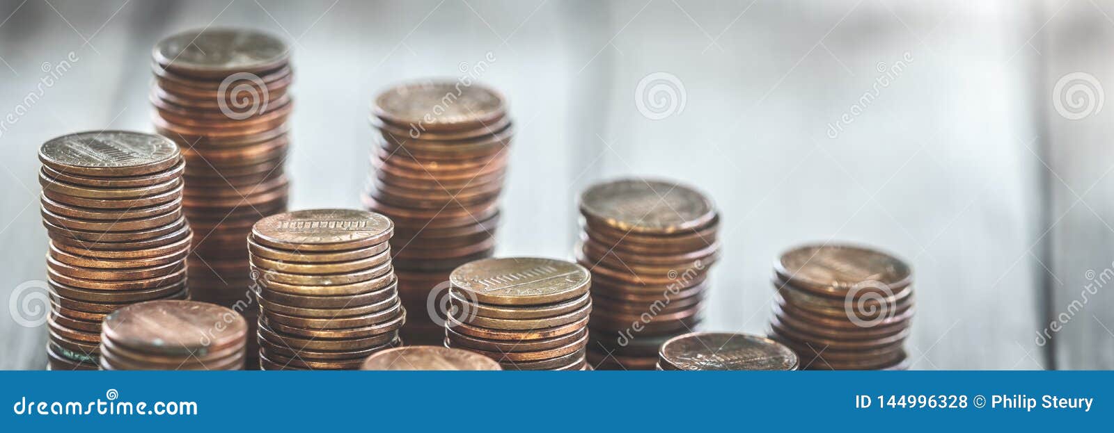 Stack of Old Pennies stock photo. Image of banking, stack - 144996328
