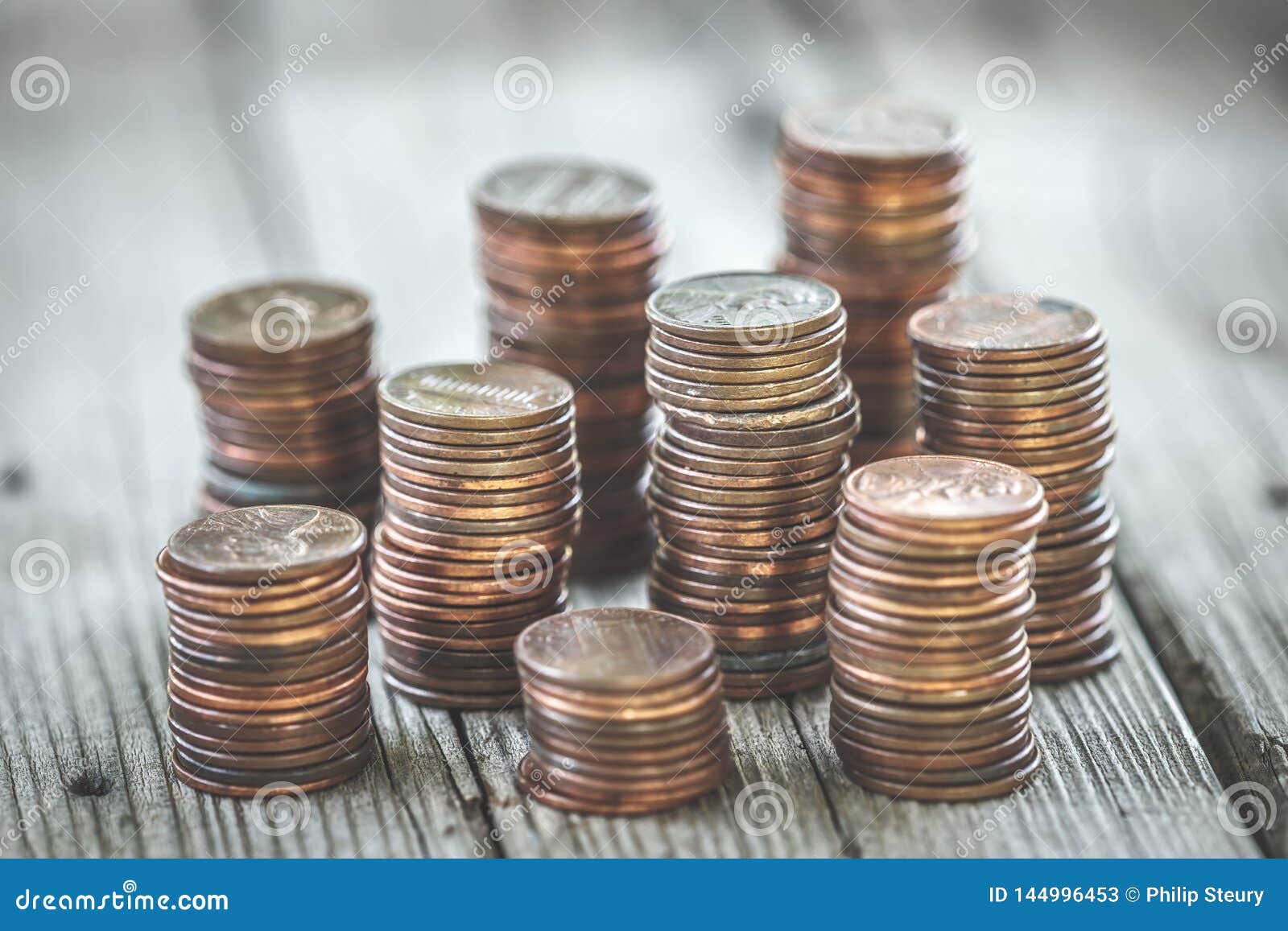 Stack of Old Pennies stock image. Image of coin, business - 144996453