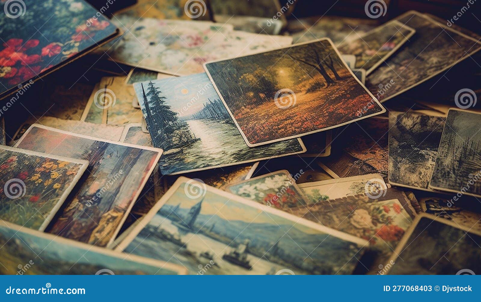 Stack of Old Polaroids, a Nostalgic Collection Generated by AI Stock ...