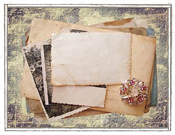 Stack of old postcards stock illustration. Illustration of frame - 14529032