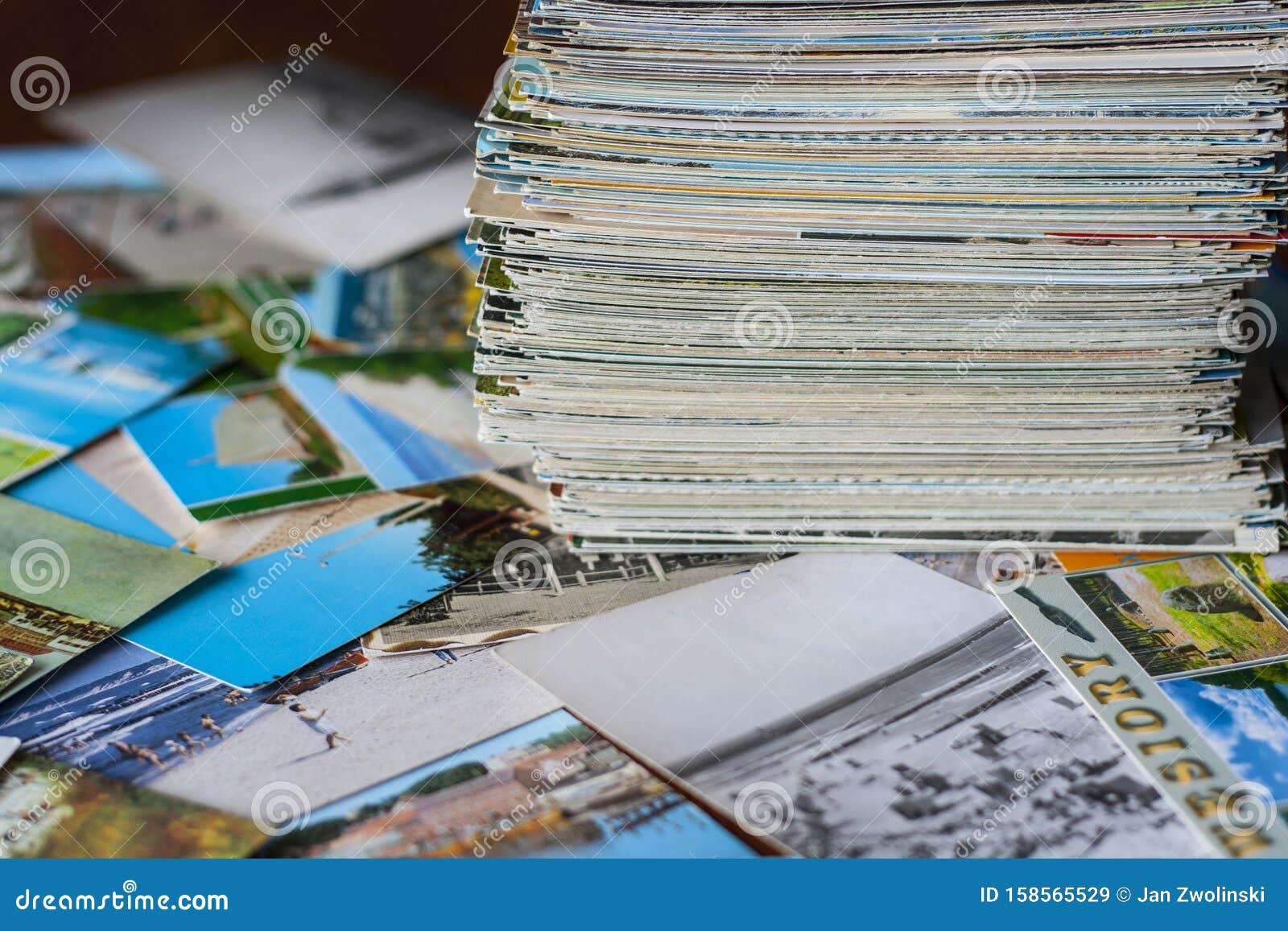 Stack of Old Postcards Collection Stock Image - Image of hobby ...