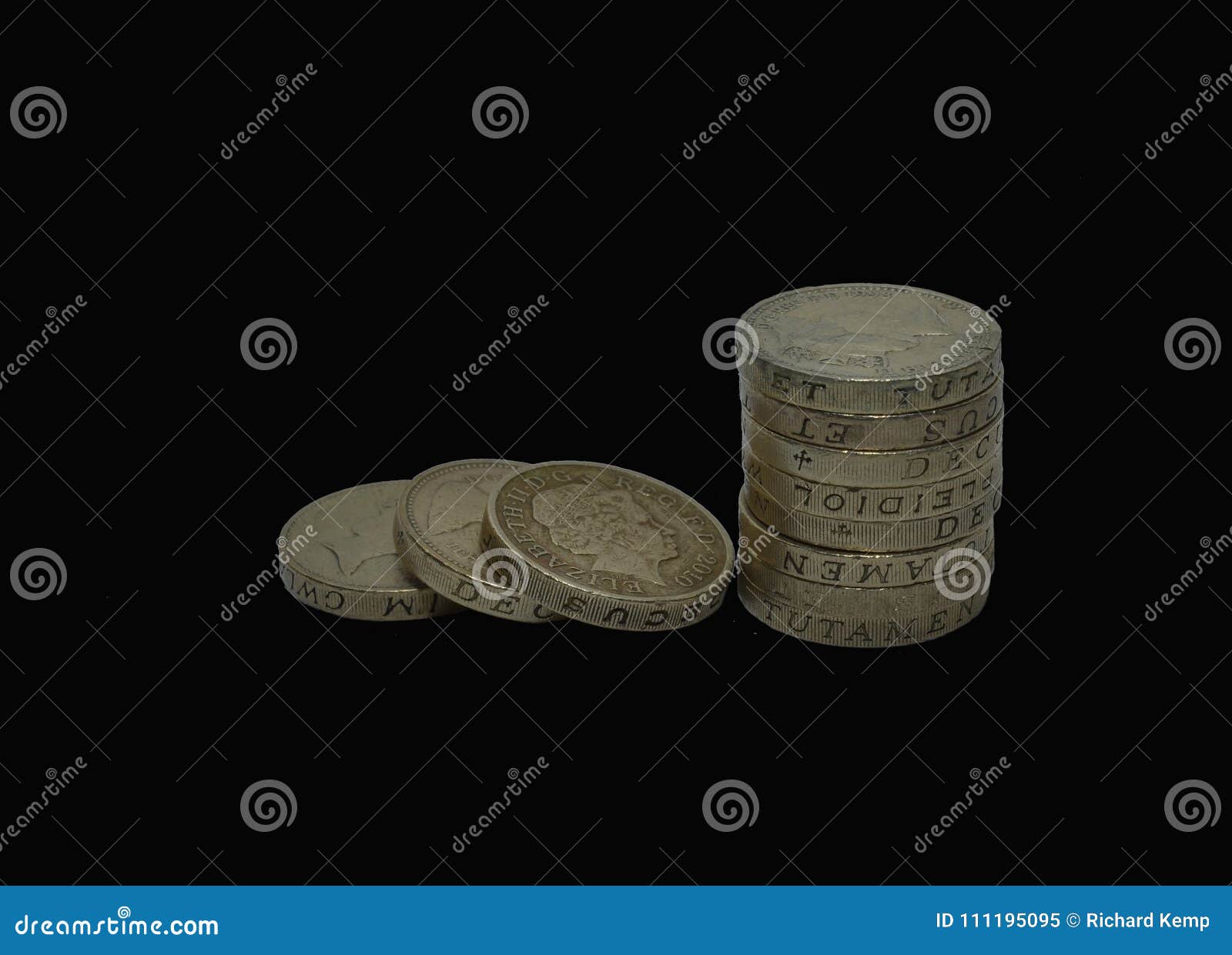 Stack of old pound coins stock image. Image of british - 111195095