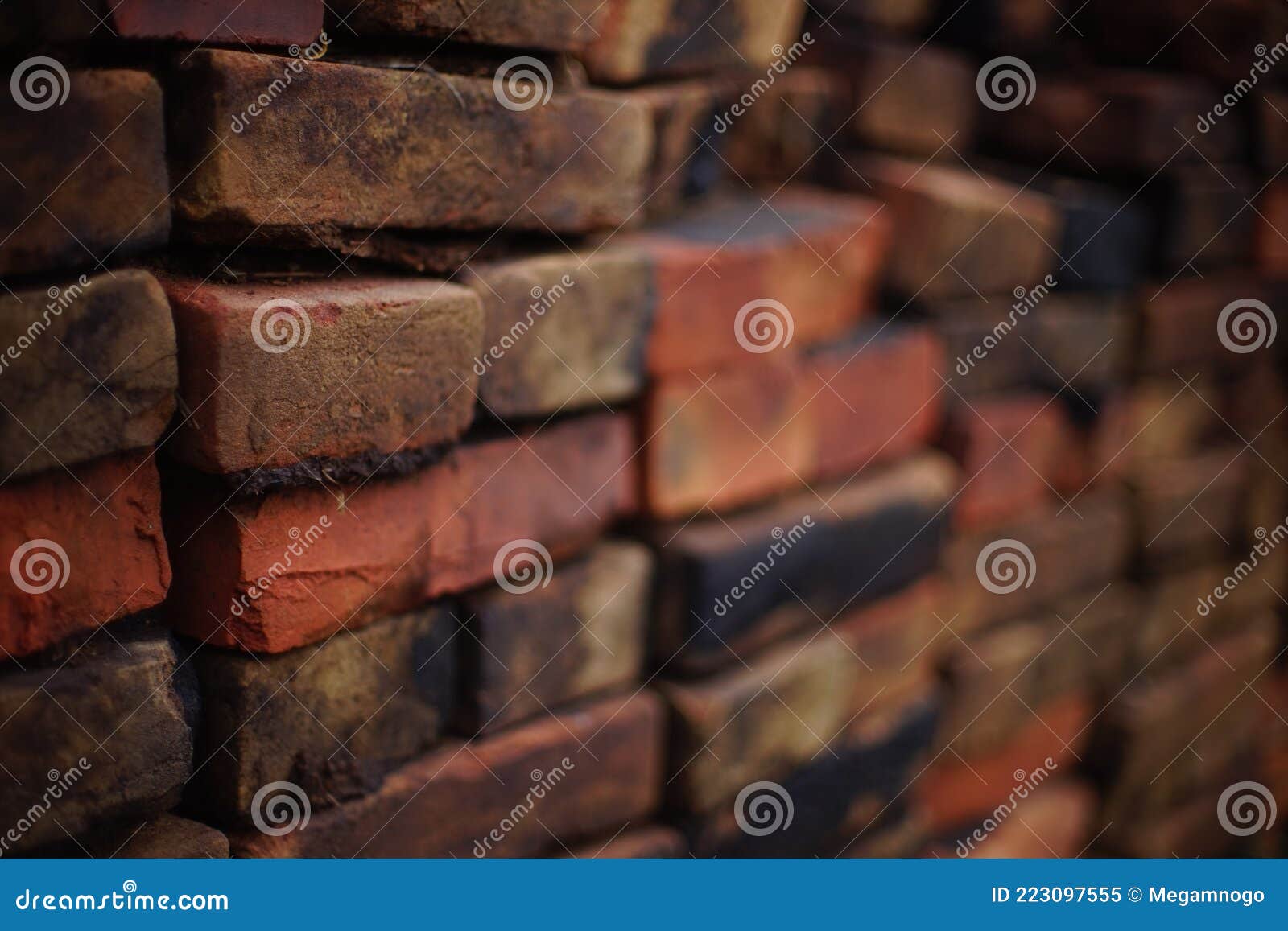 Stack of Old Red and Black Bricks Stock Image - Image of grunge ...