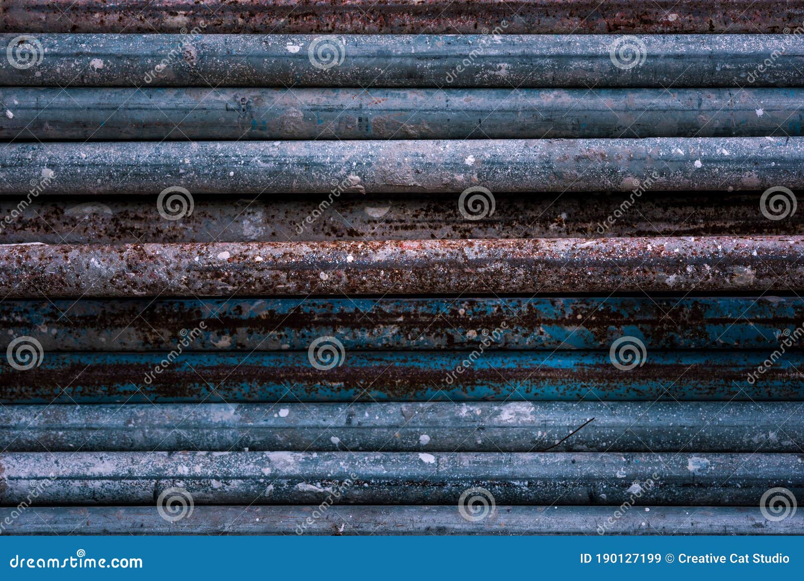 Stack of Old Rusty Aged Metal Iron Plumbing Pipes. Background Stock ...