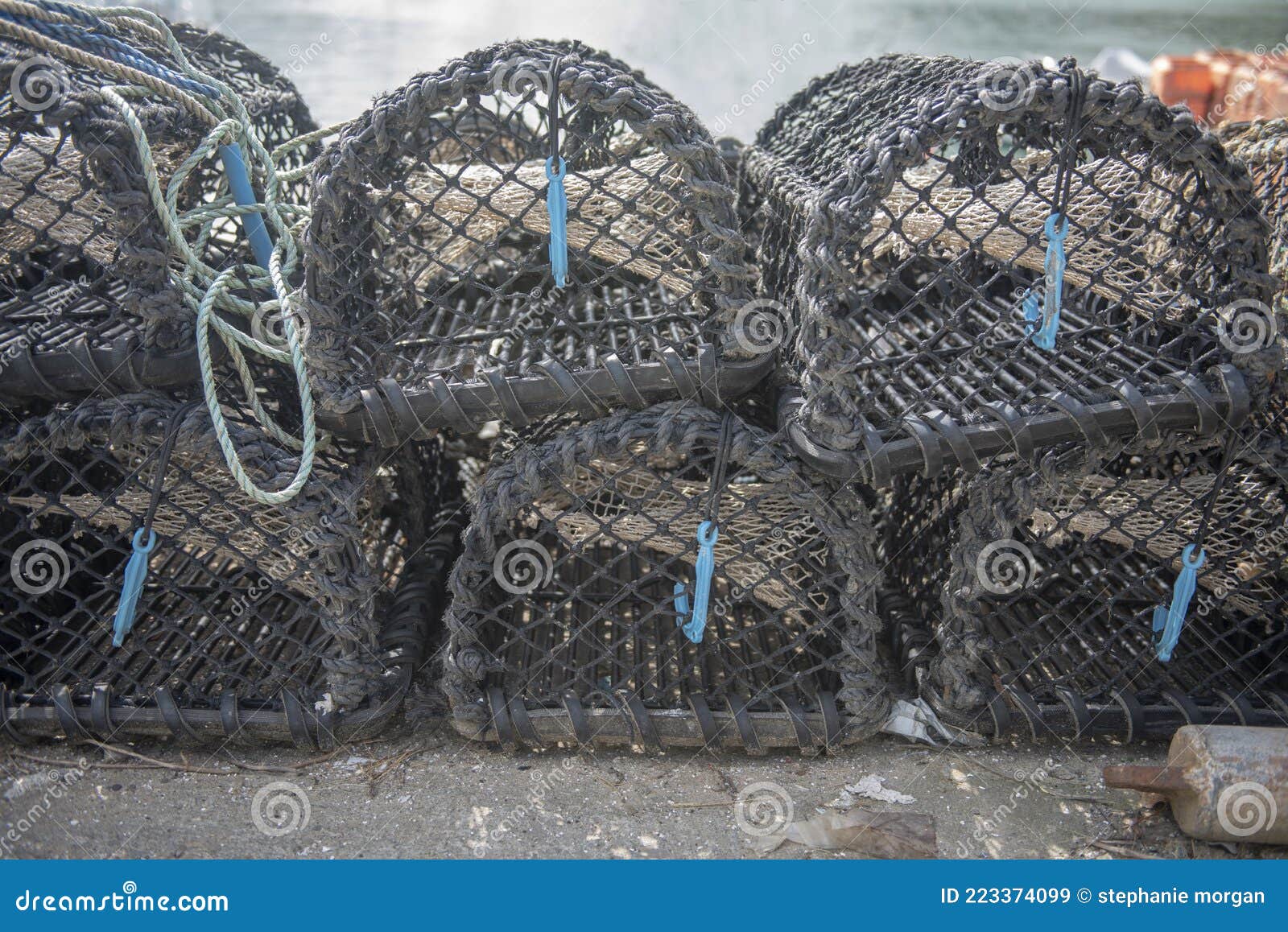 Stack of Old Rusty Lobster Pots by the Sea Stock Image - Image of pots ...