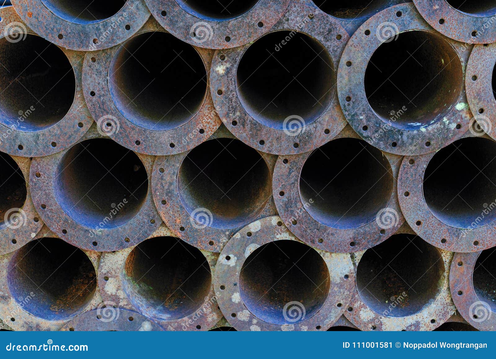 Stack of Old Rusty Steel Pipes in Front View Stock Image - Image of ...