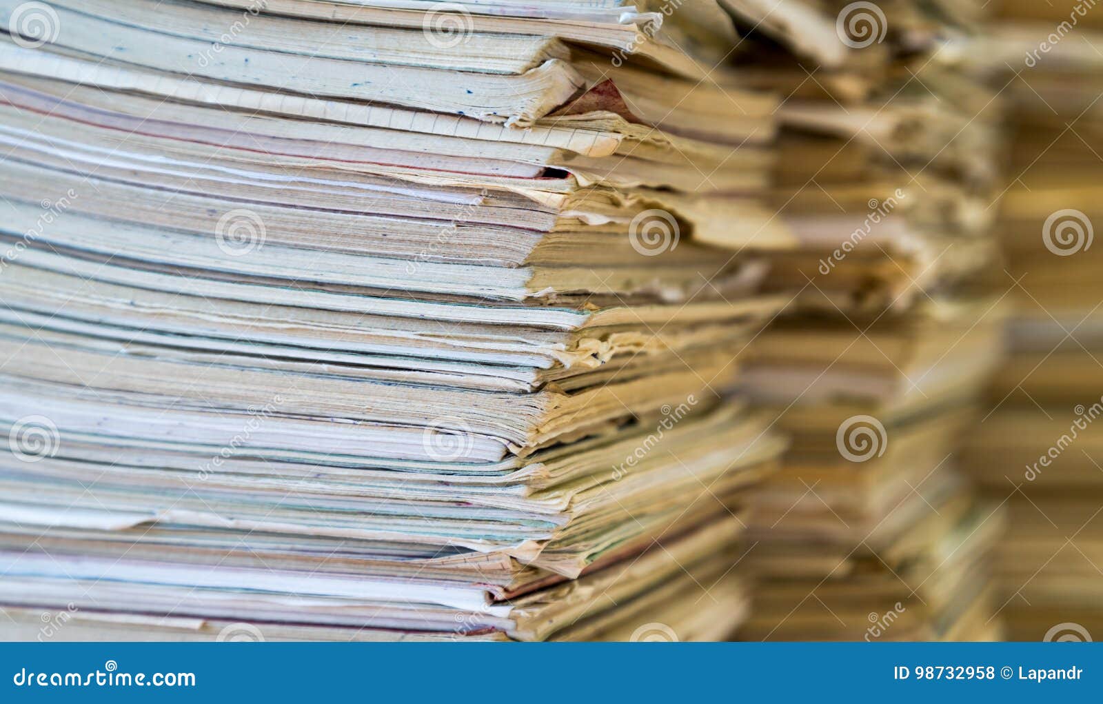 A Stack of Old School Notebooks. Multicolored Cover Stock Photo - Image ...