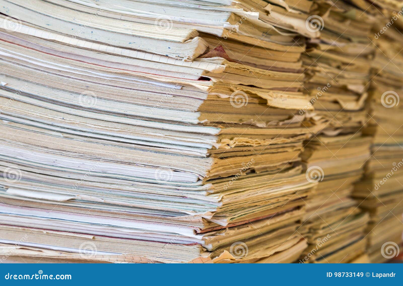 A Stack of Old School Notebooks. Multicolored Cover Stock Image - Image ...