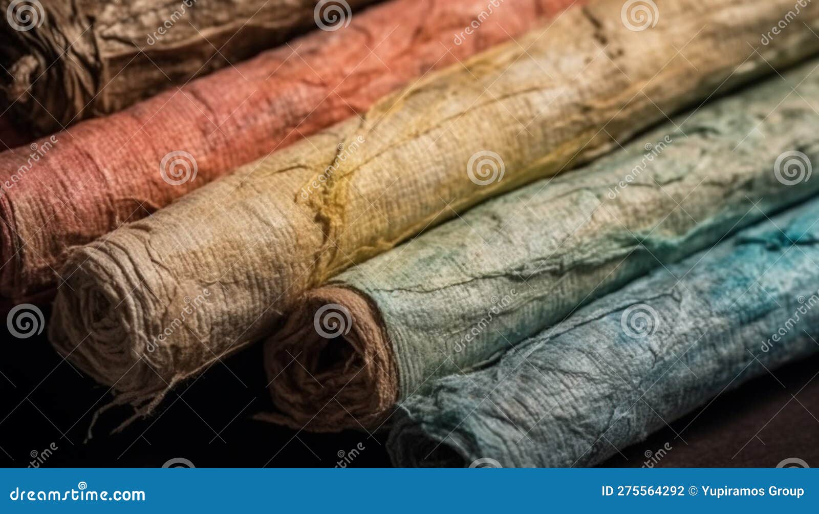 Stack of Old Silk Textiles in Heap Generated by AI Stock Illustration ...