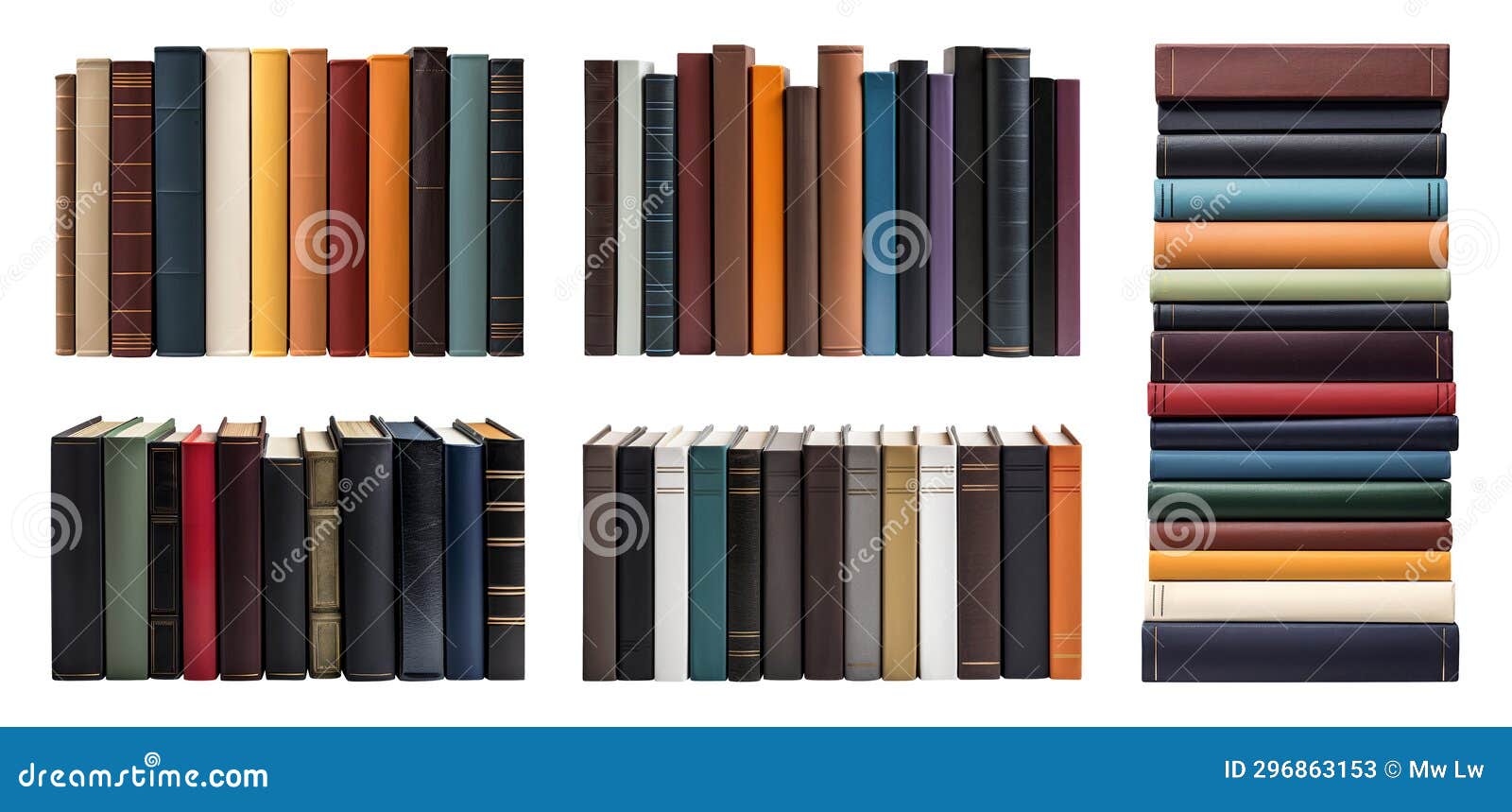 Stack of Old Standing Hardcover Books Isolated on Transparent ...