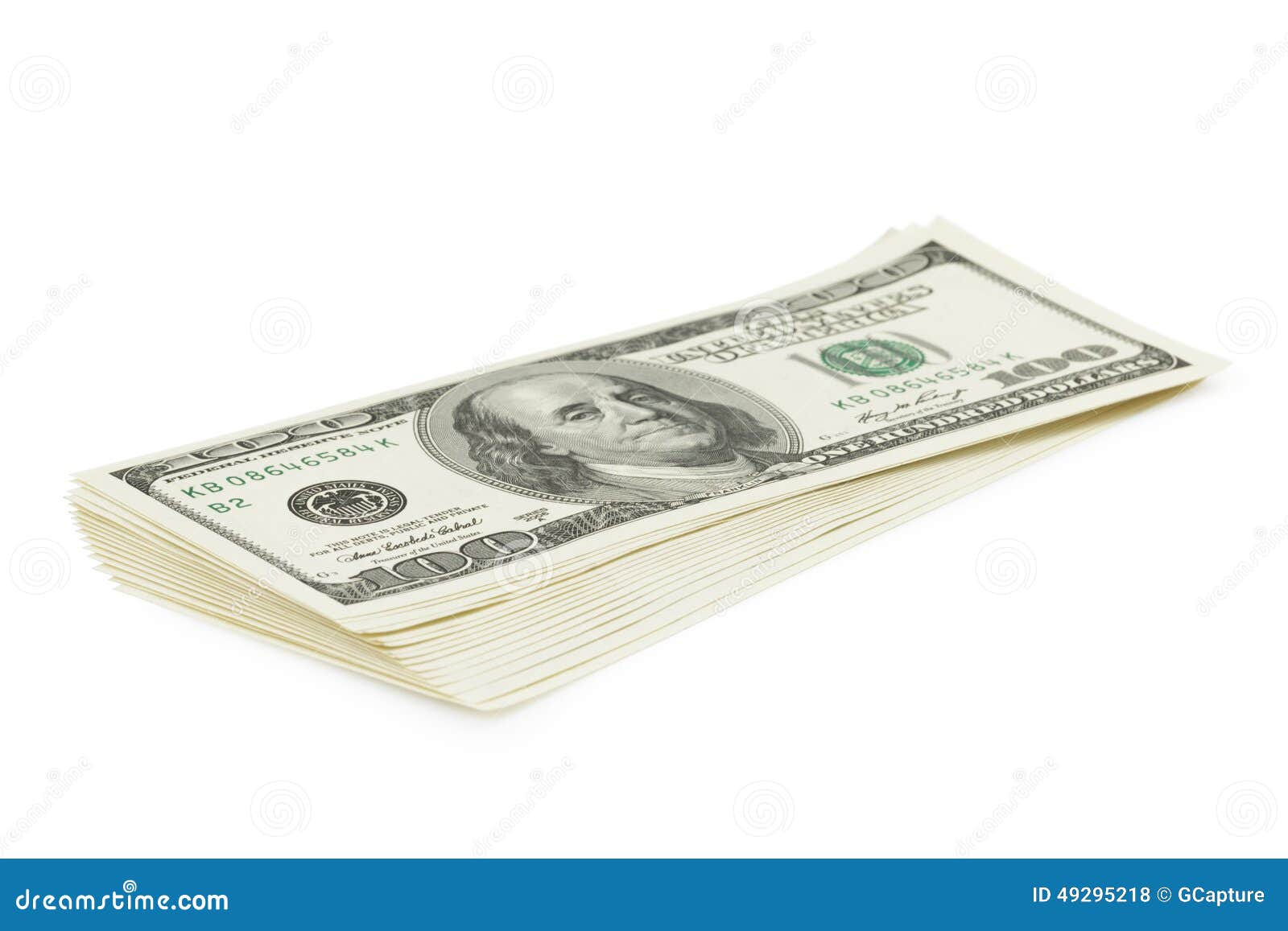 Stack of Old Style One Hundred Dollars Bank Notes Isolated Stock Photo ...