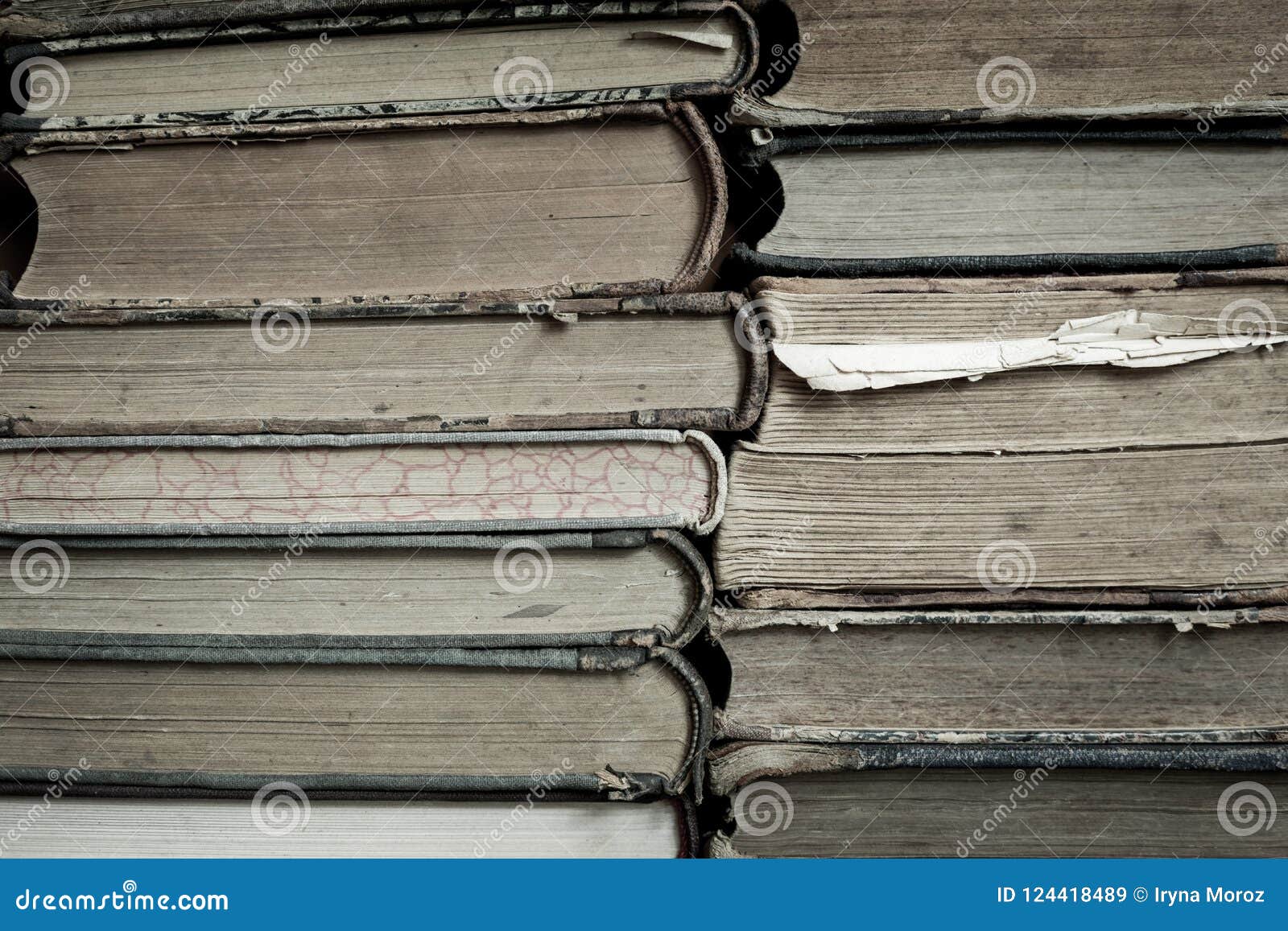 A Stack of Old Tattered Books. Stock Image - Image of information ...