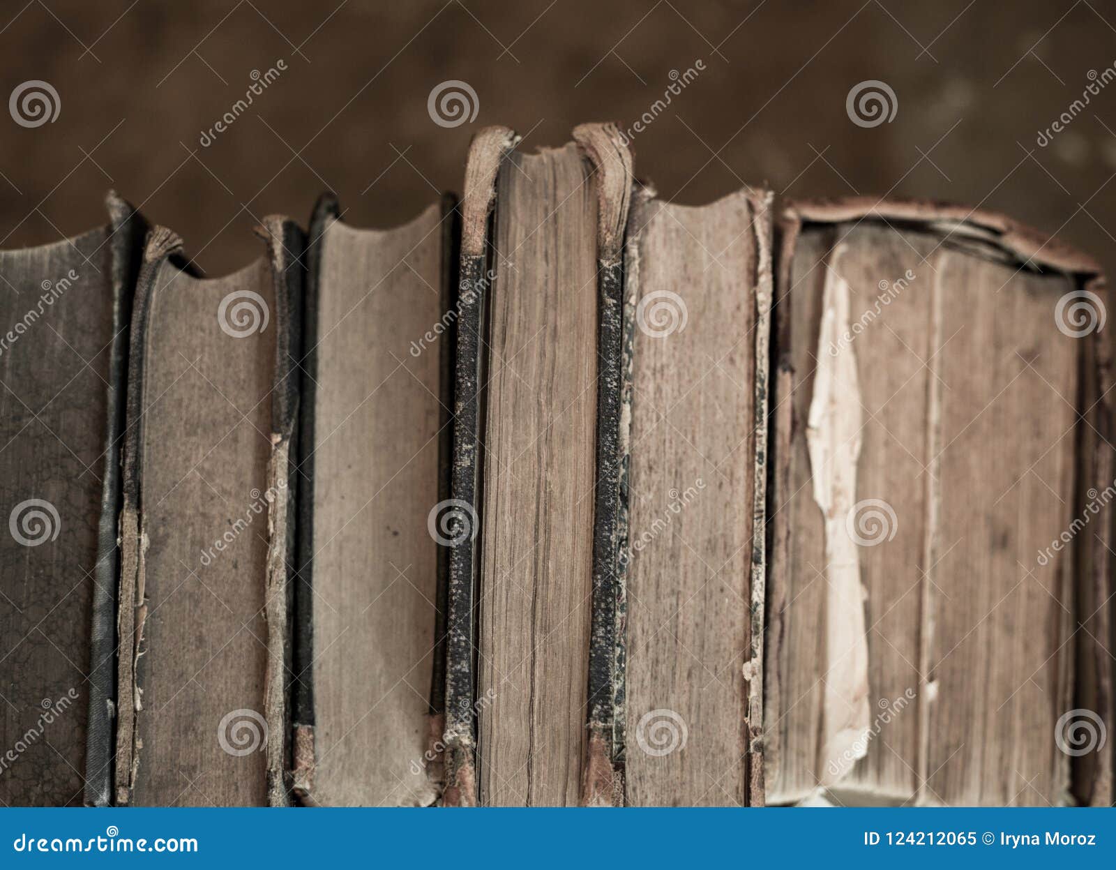 A Stack of Old Tattered Books. Stock Image - Image of dark, cover ...