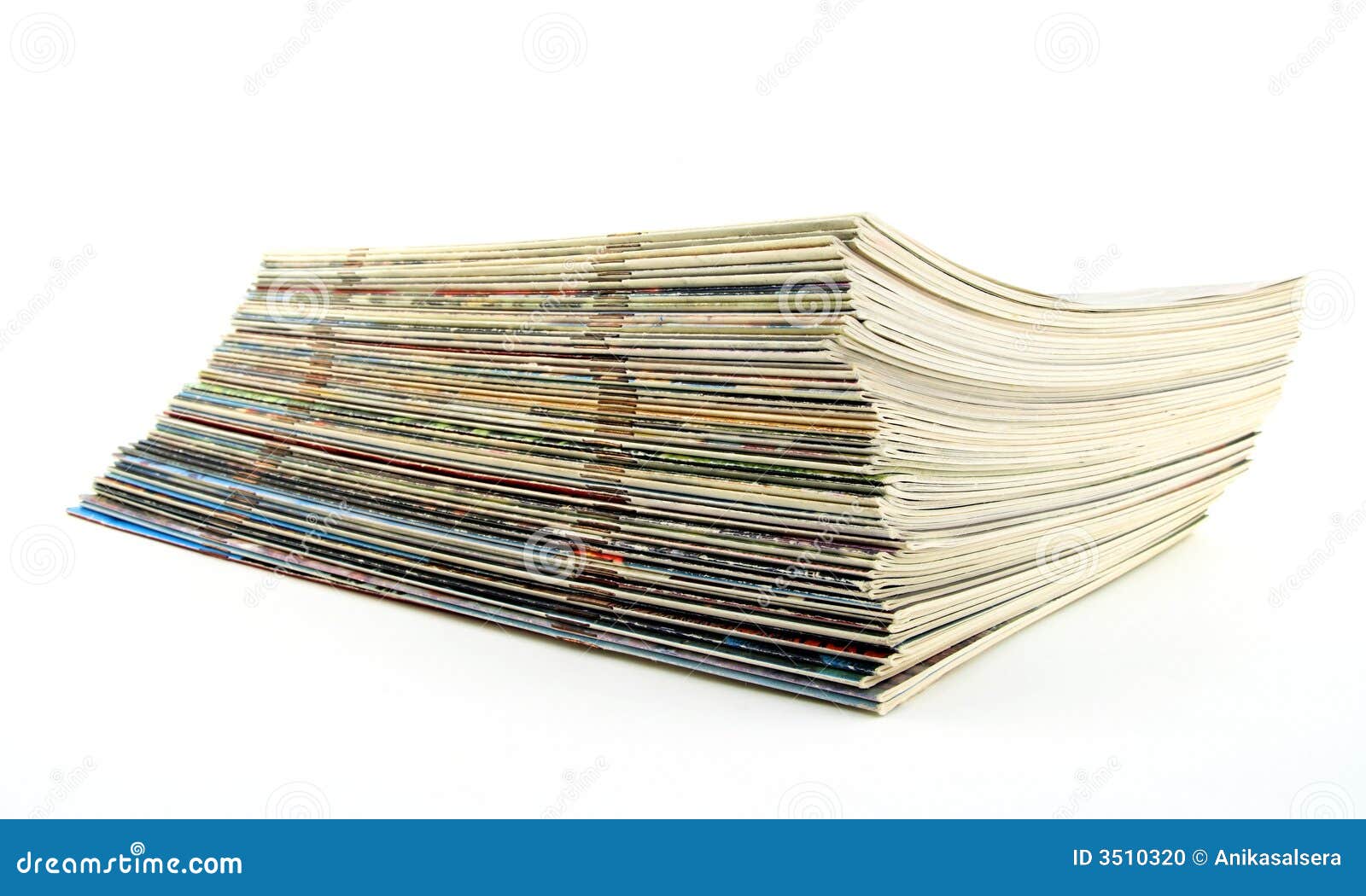Stack of Old Thin Magazines Stock Photo - Image of print, paper: 3510320
