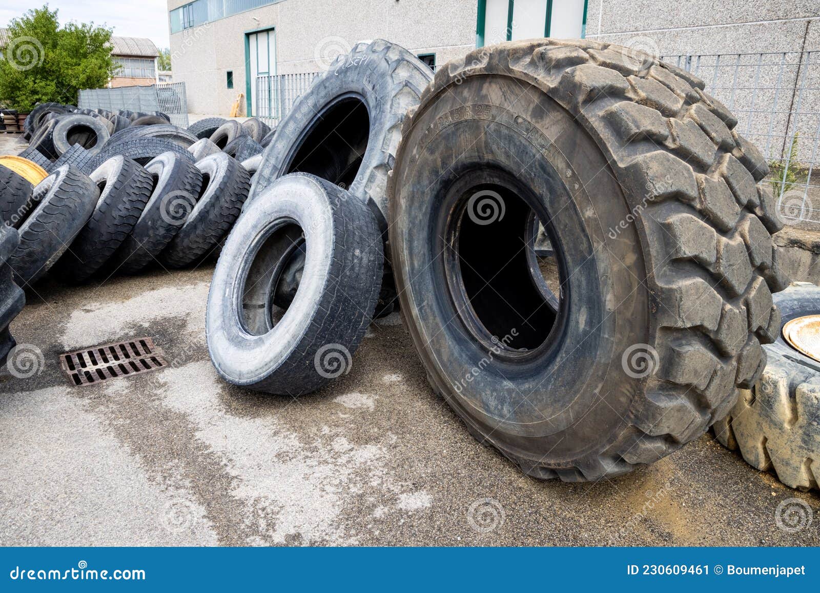 Stack of Old Used Tires of Different Sizes and Types in Abandoned Scrap ...